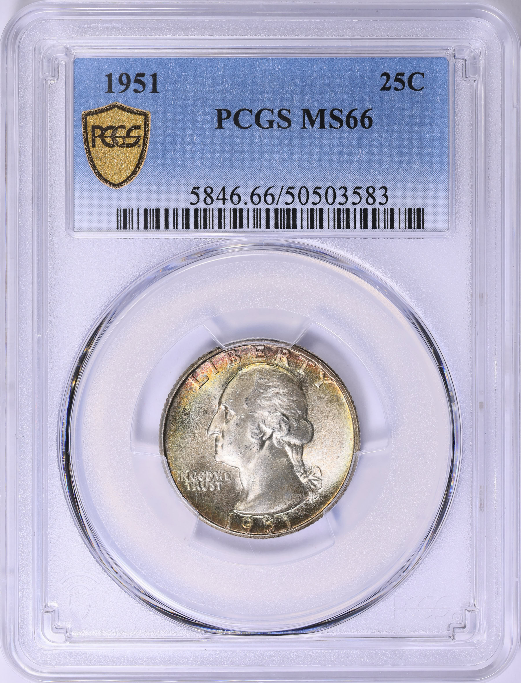 1951 Washington Quarter PCGS MS-66 (Toned) (Item 1784047) | GreatCollections Coin Auctions