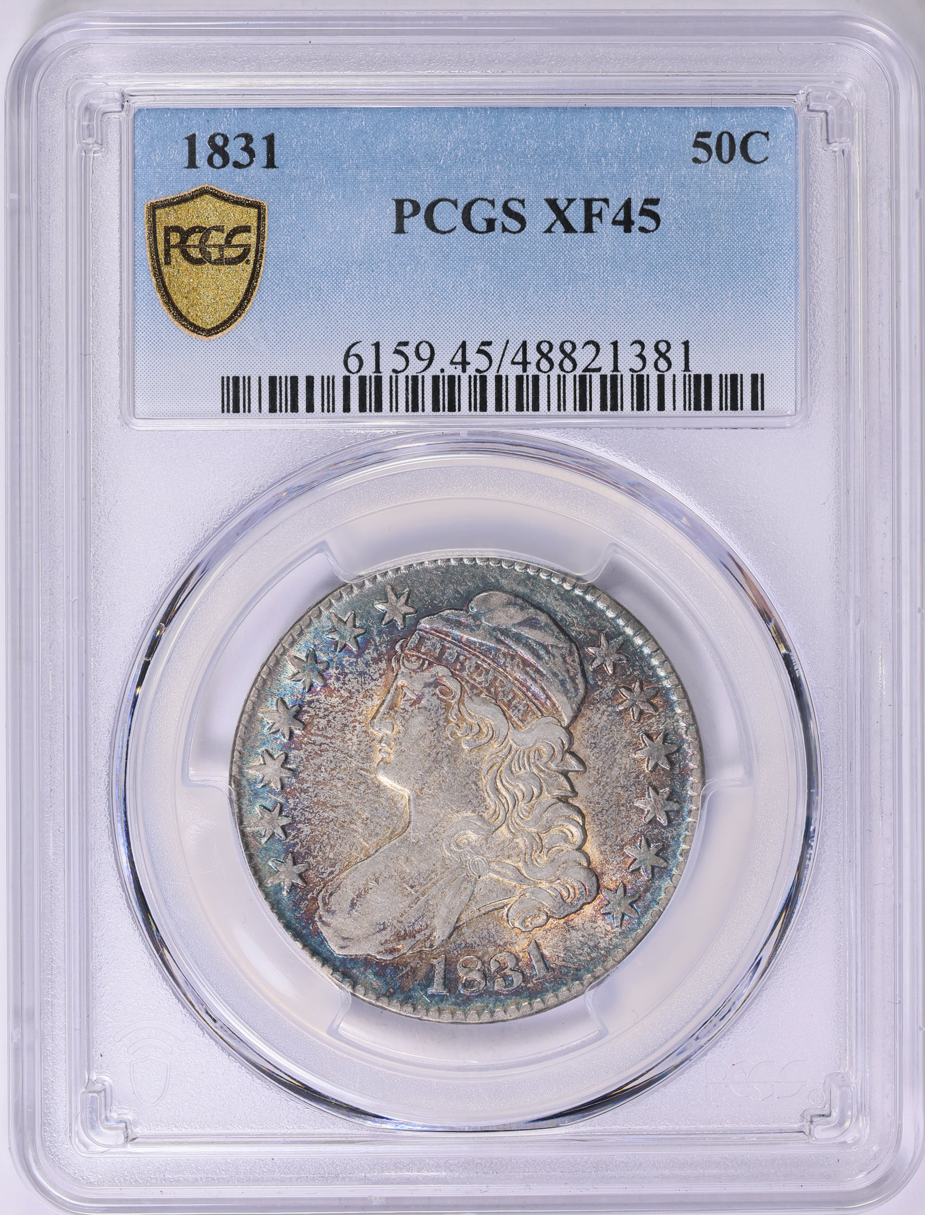 1831 Capped Bust Half Dollar PCGS XF-45 (Toned) (Item 1784091) | GreatCollections Coin Auctions