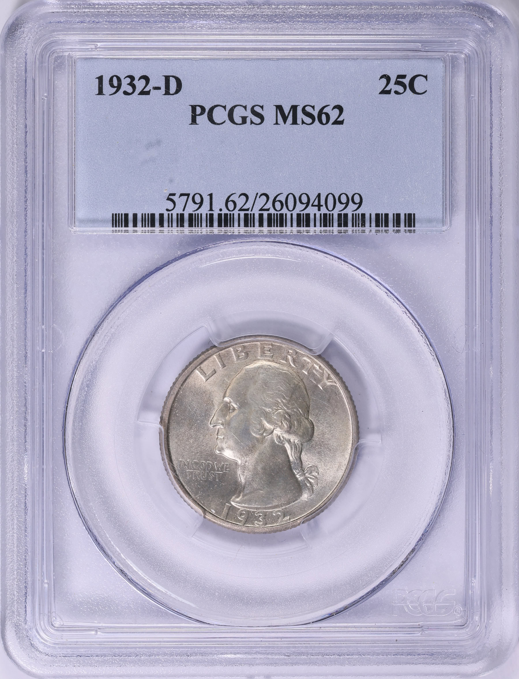 1932-D Washington Quarter PCGS MS-62 (Item 1784098) | GreatCollections Coin Auctions
