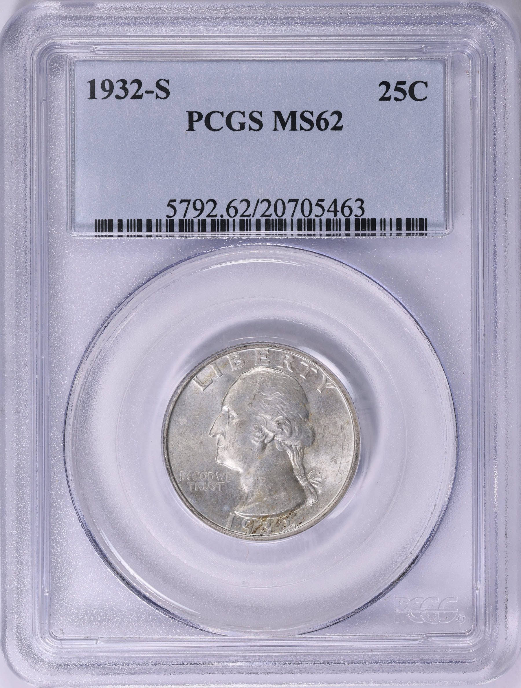 1932-S Washington Quarter PCGS MS-62 (Item 1784099) | GreatCollections Coin Auctions