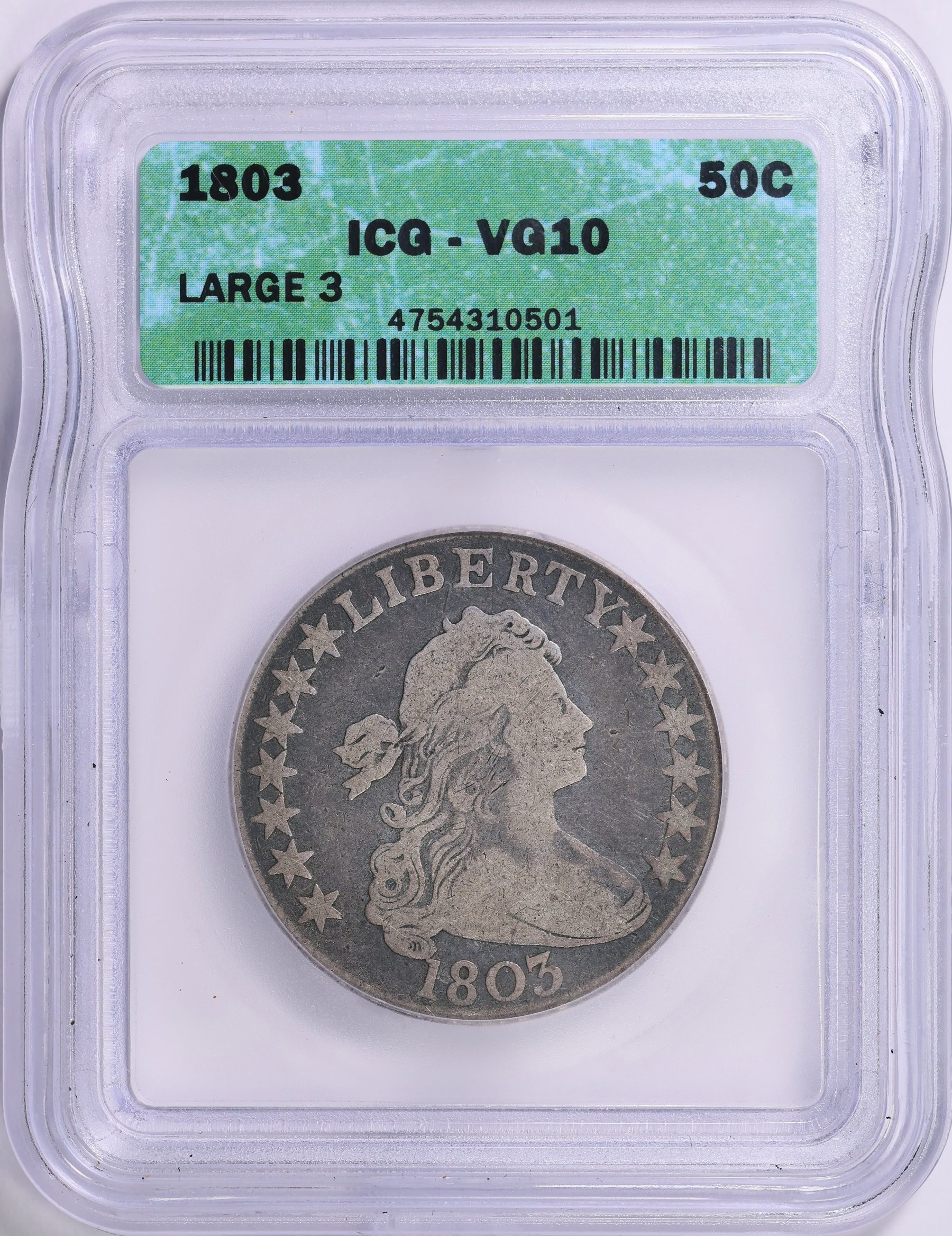 1803 Draped Bust Half Dollar Large 3 ICG VG-10 (Item 1784130 ...