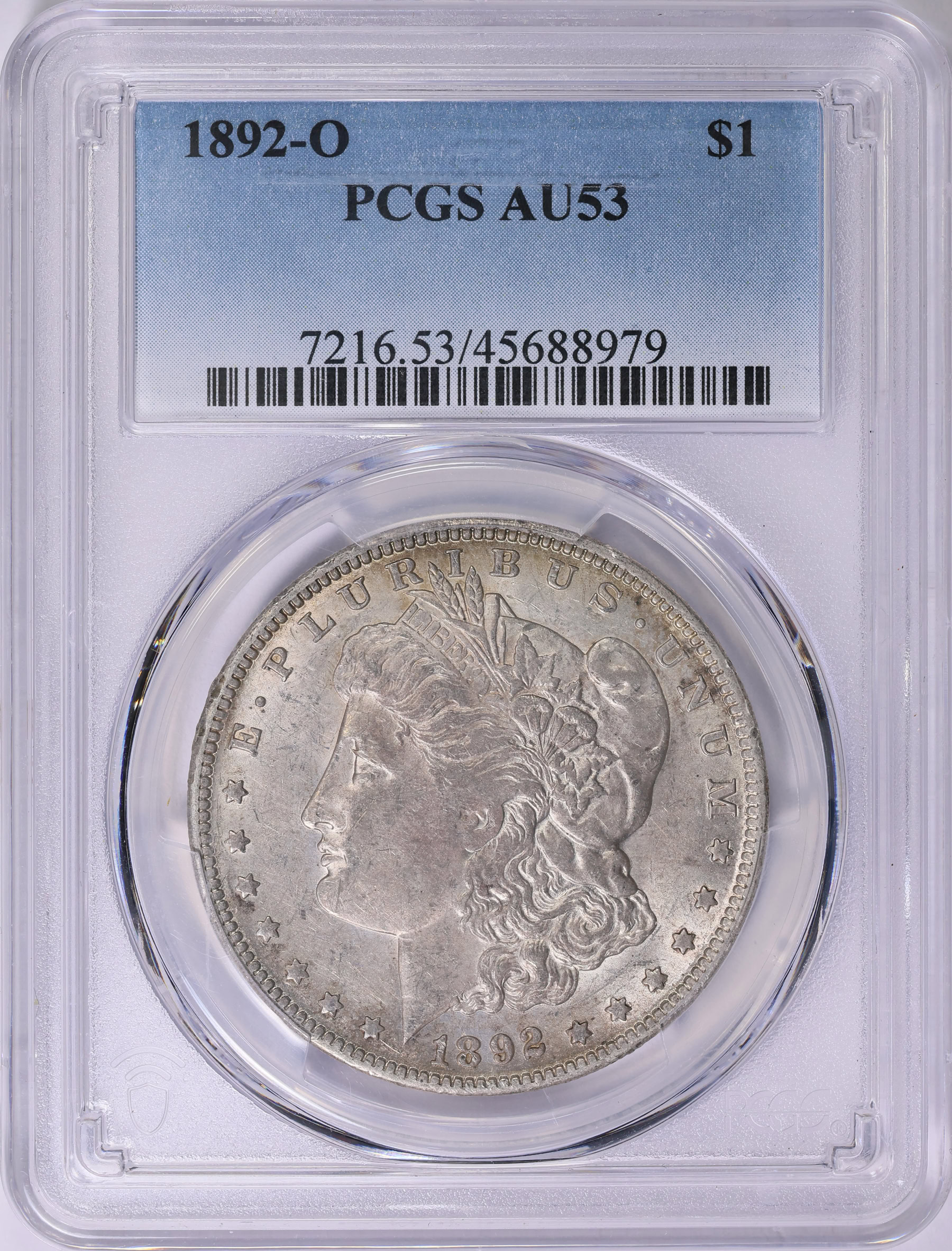 1892-O Morgan Silver Dollar PCGS AU-53 (Toned) (Item 1784215) | GreatCollections Coin Auctions