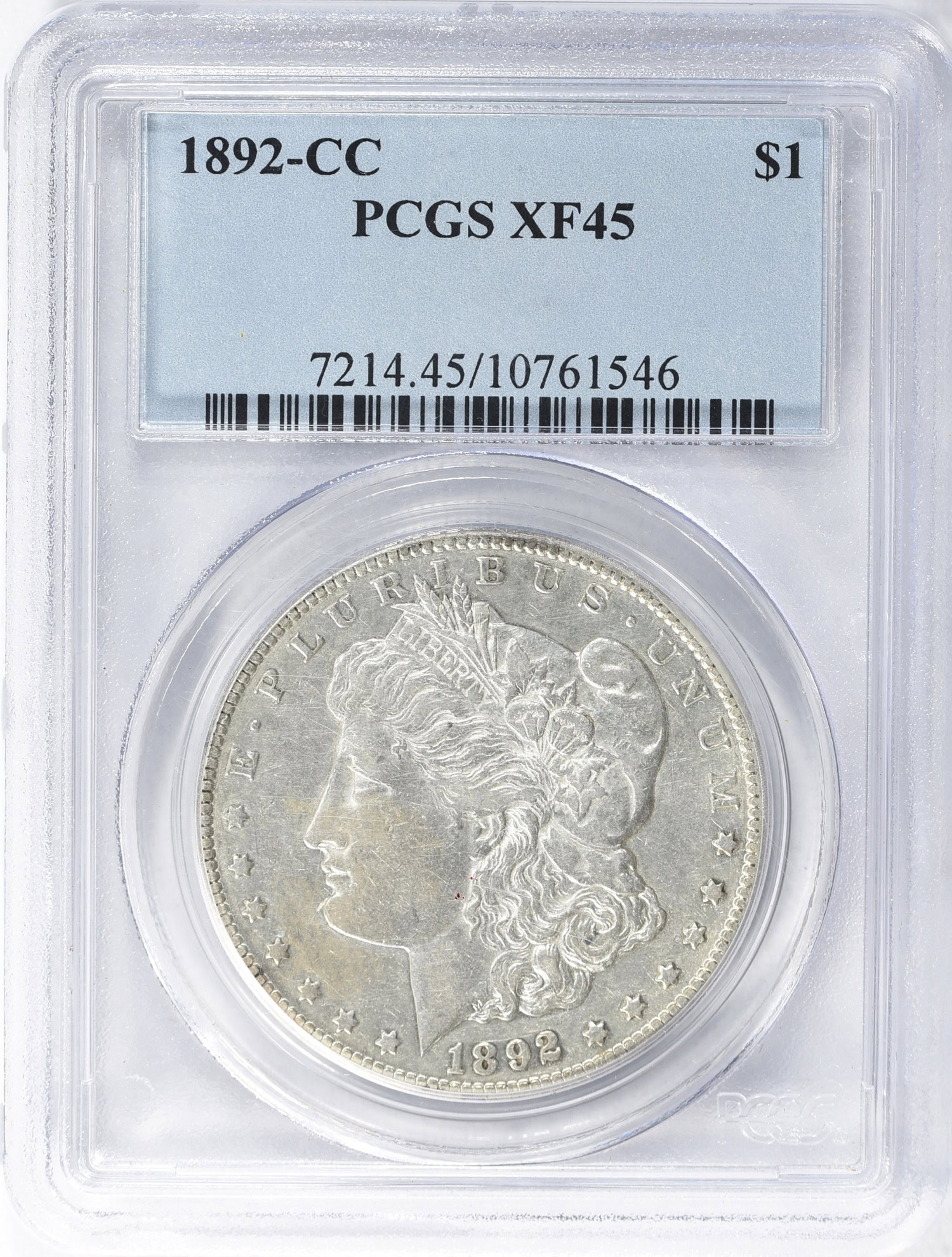1892-CC Morgan Silver Dollar PCGS XF-45 (Item 1784216) | GreatCollections Coin Auctions