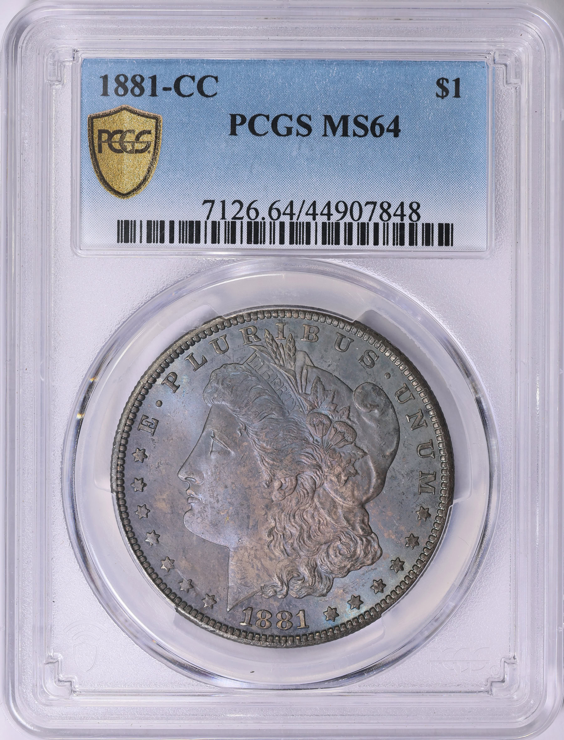 1881-CC Morgan Silver Dollar PCGS MS-64 (Toned) (Item 1784218) | GreatCollections Coin Auctions