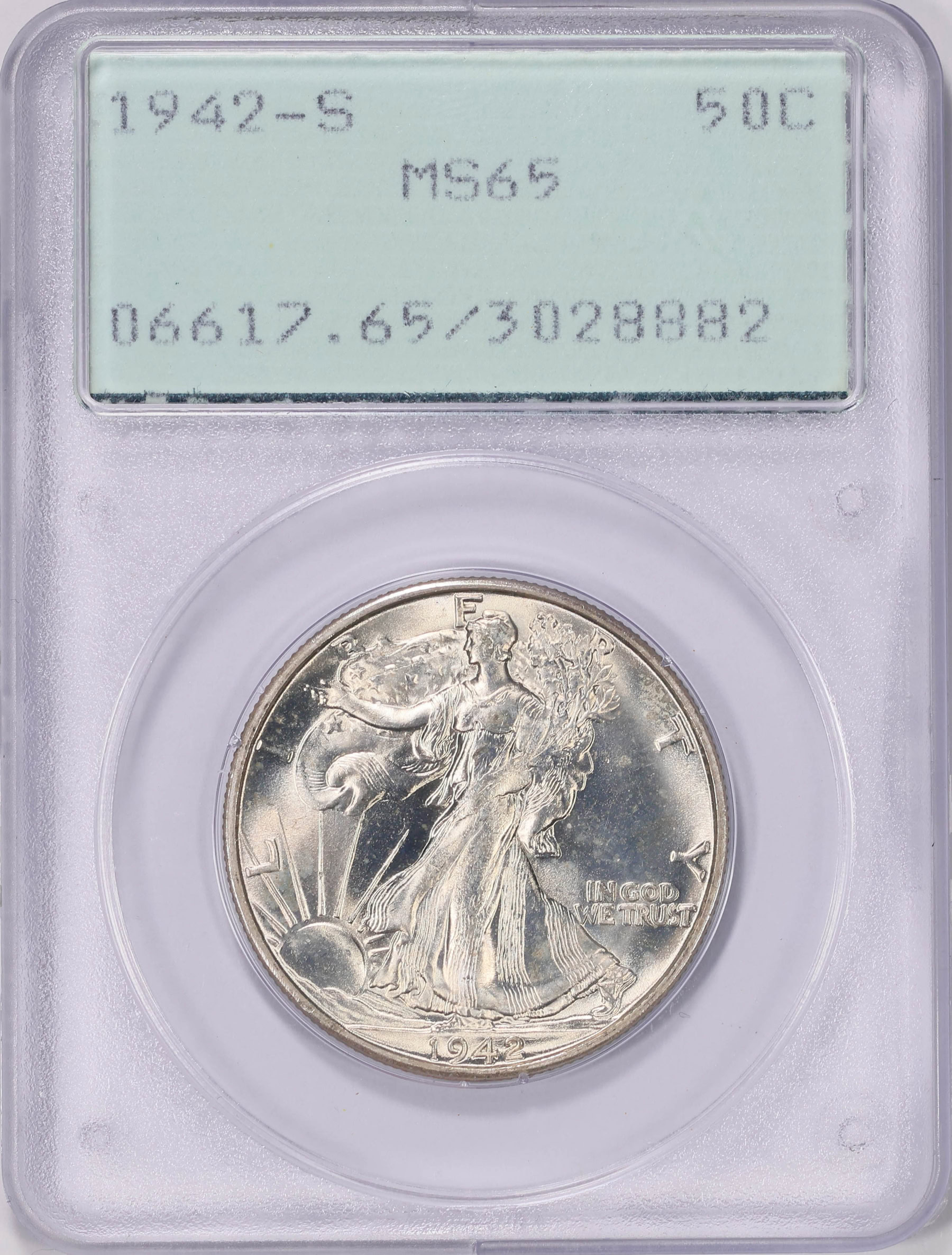 1942-S Walking Liberty Half Dollar PCGS MS-65 OGH (1st Gen) (Item 1784247) | GreatCollections ...