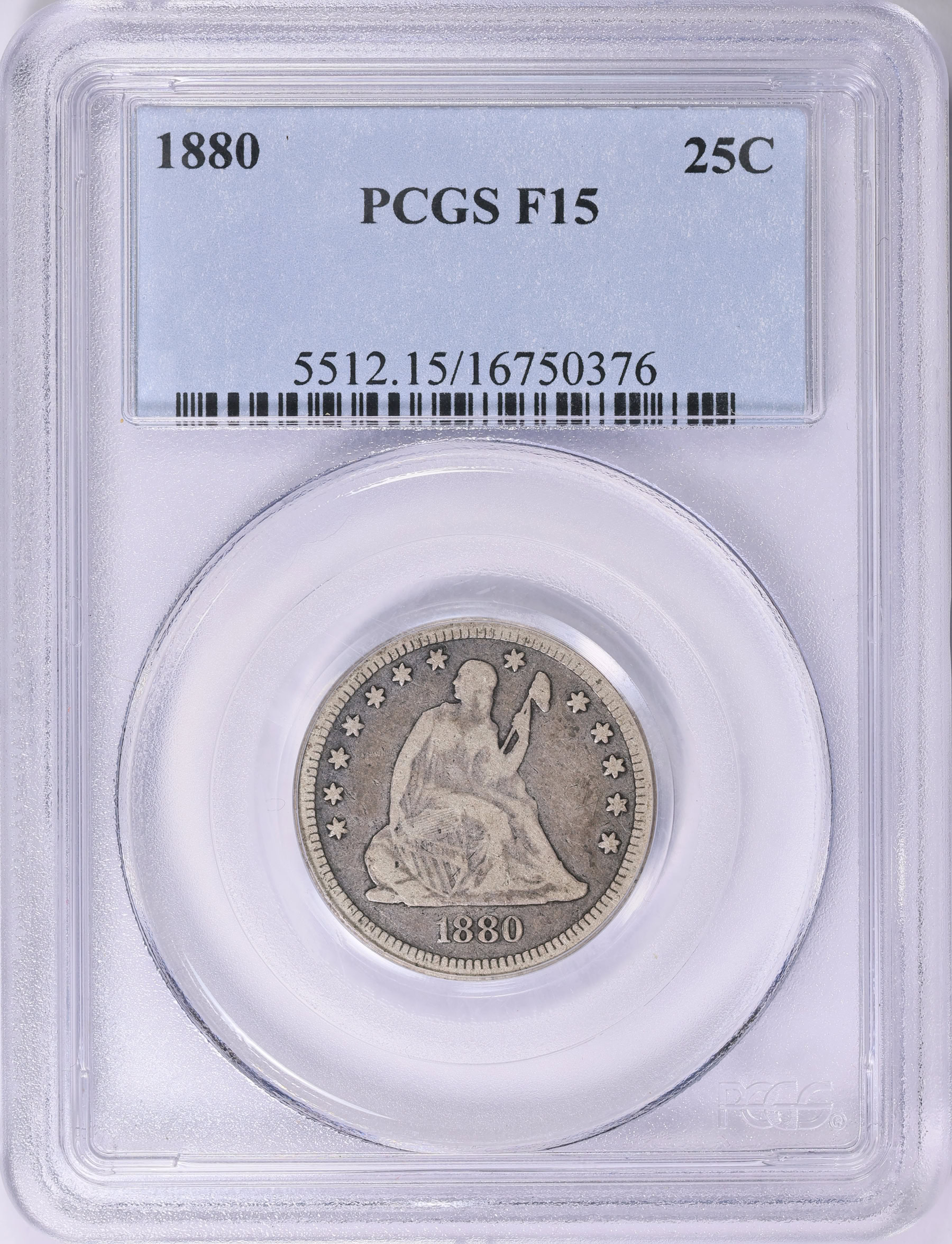1880 Seated Liberty Quarter PCGS F-15 (Item 1784263) | GreatCollections Coin Auctions
