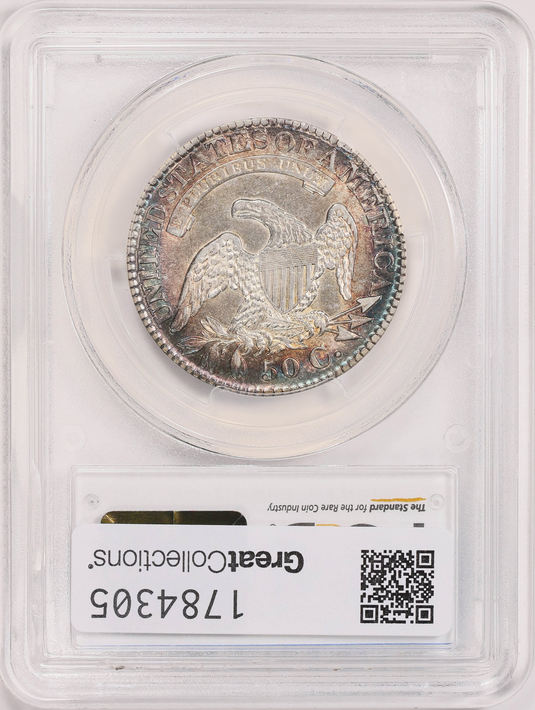 1827 Capped Bust Half Dollar Square Base 2 Overton 140a PCGS AU-50 ...