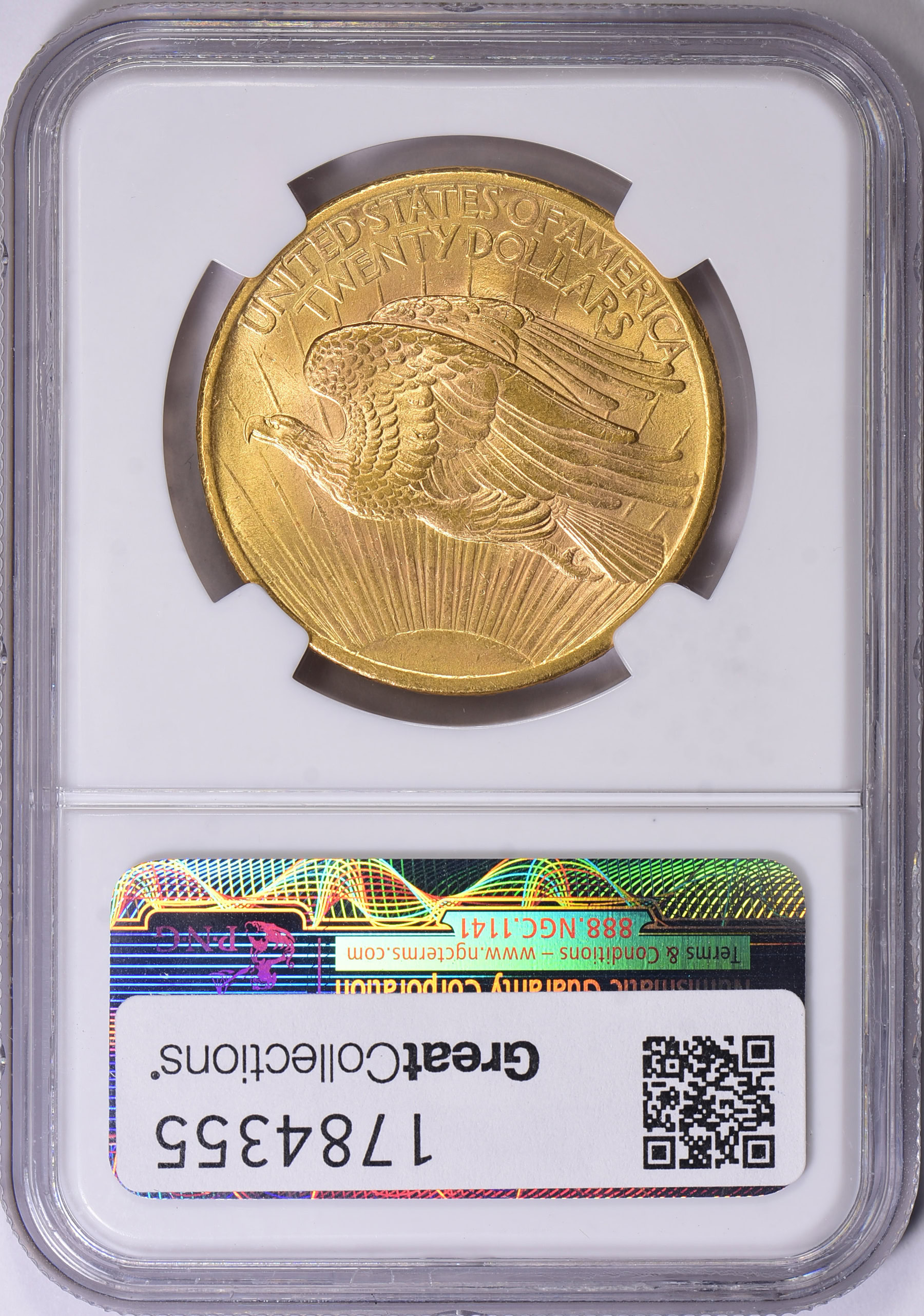 1907 Saint-Gaudens Gold Double Eagle Arabic Numerals NGC MS-64 (Item ...