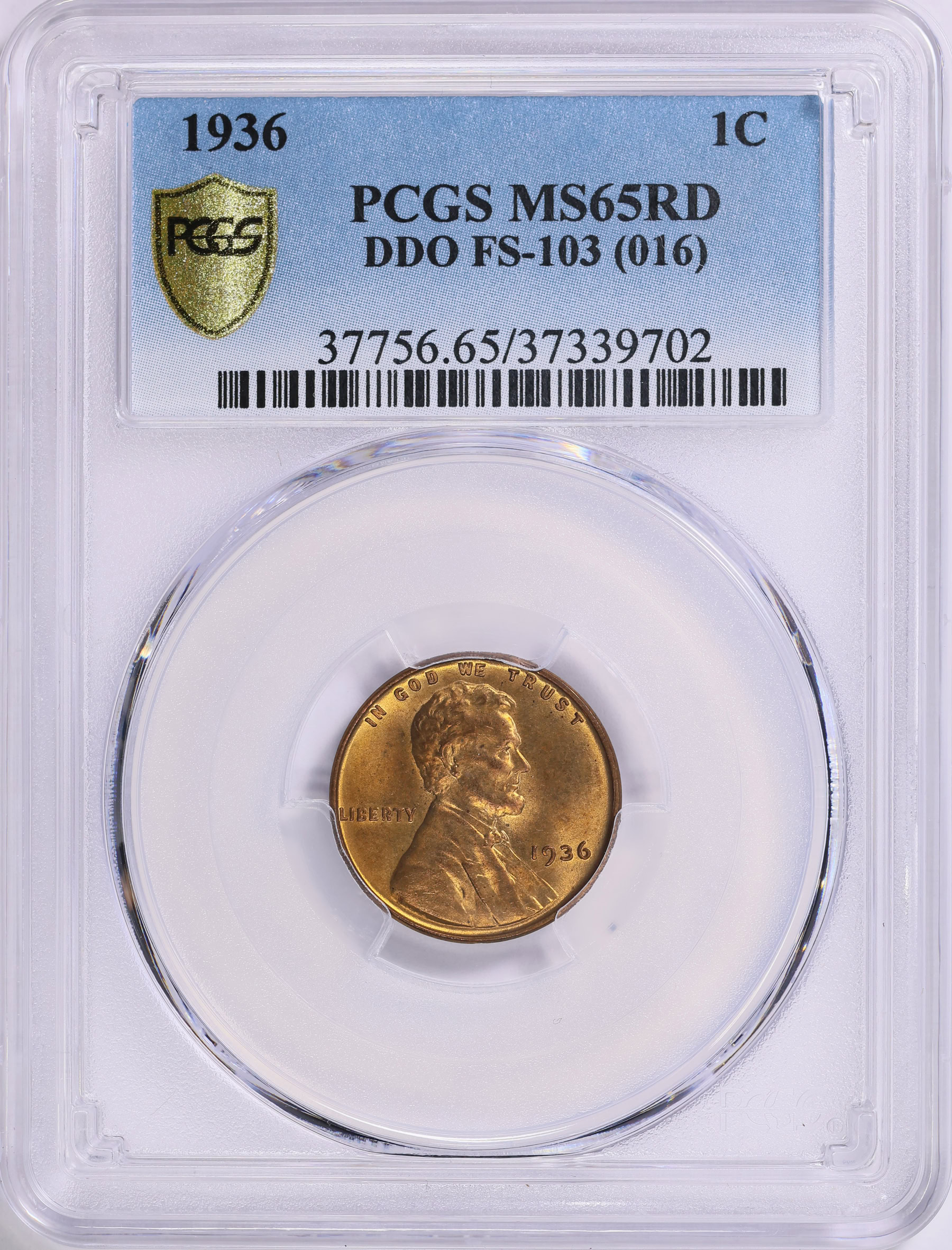 1936 Lincoln Cent Doubled Die Obverse FS-103 (016) PCGS MS-65 RD (Item 1784372 ...