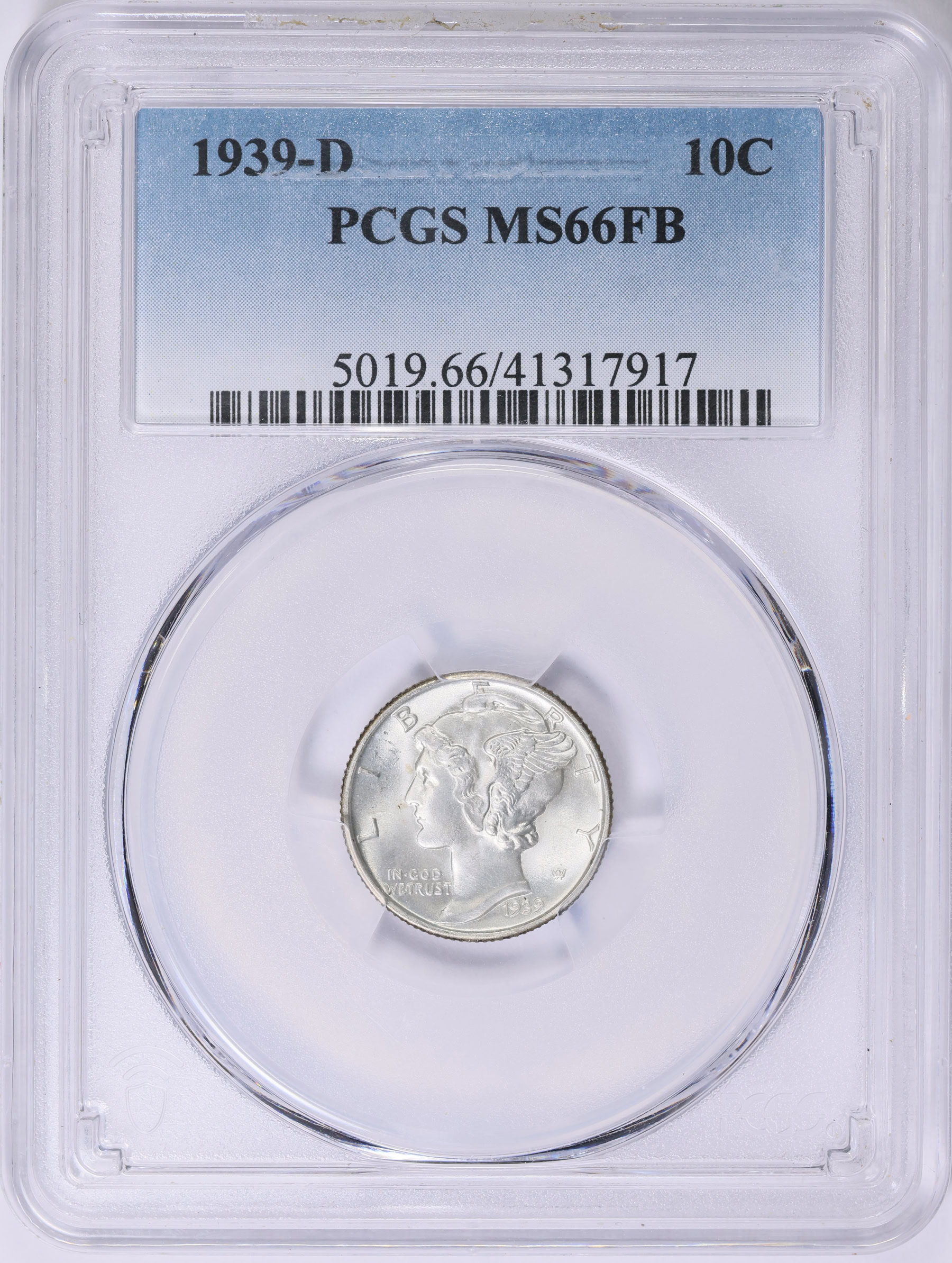 1939-D Mercury Dime PCGS MS-66 FB (Item 1784389) | GreatCollections Coin Auctions
