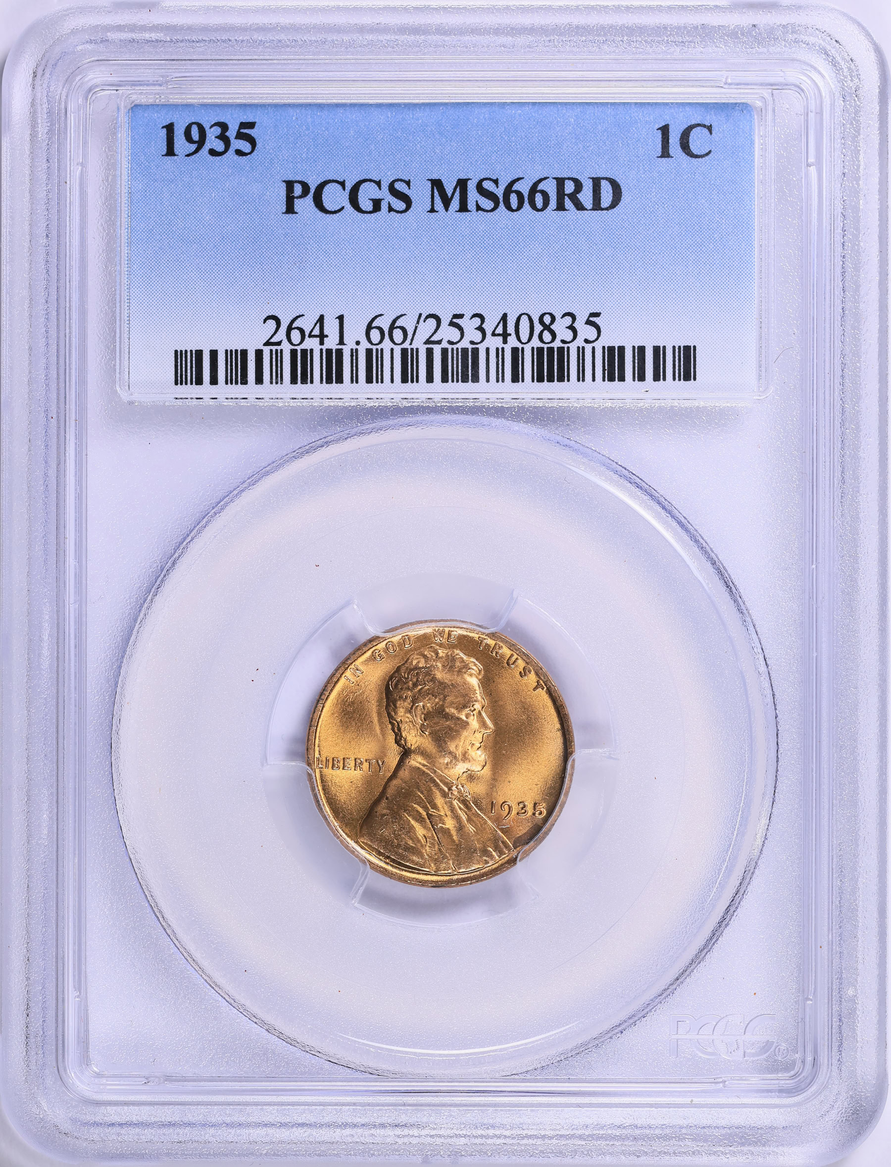 1935 Lincoln Cent PCGS MS-66 RD (Item 1784391) | GreatCollections Coin Auctions