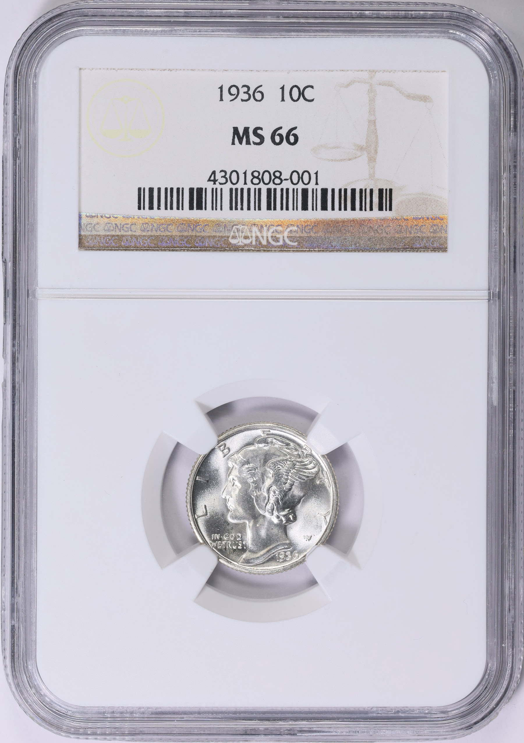 1936 Mercury Dime NGC MS-66 (Item 1784413) | GreatCollections Coin Auctions