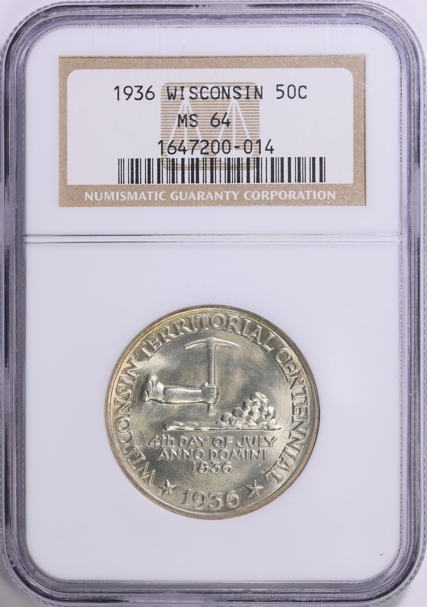 1936 Wisconsin Territorial Centennial Half Dollar NGC MS-64 (Item ...