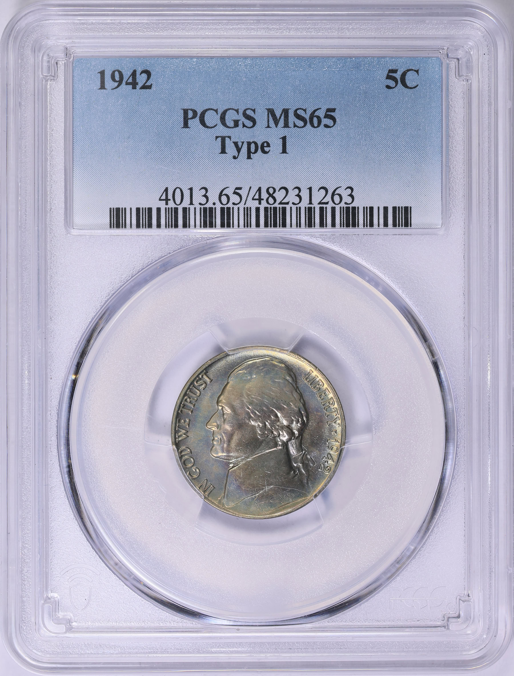 1942 Jefferson Nickel Type 1 PCGS MS-65 (Toned) (Item 1784481 ...