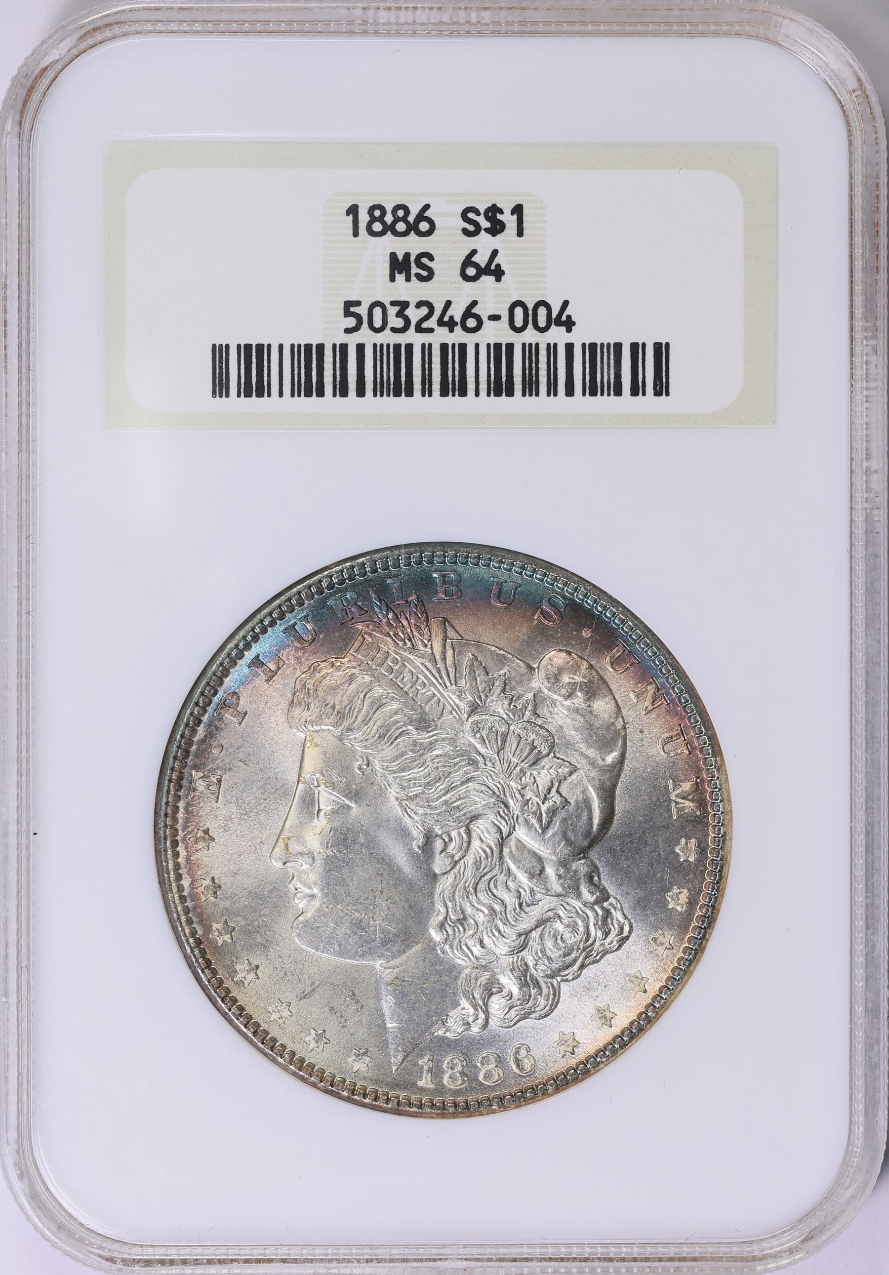 1886 Morgan Silver Dollar NGC MS-64 OH (Toned) (Item 1784526) | GreatCollections Coin Auctions