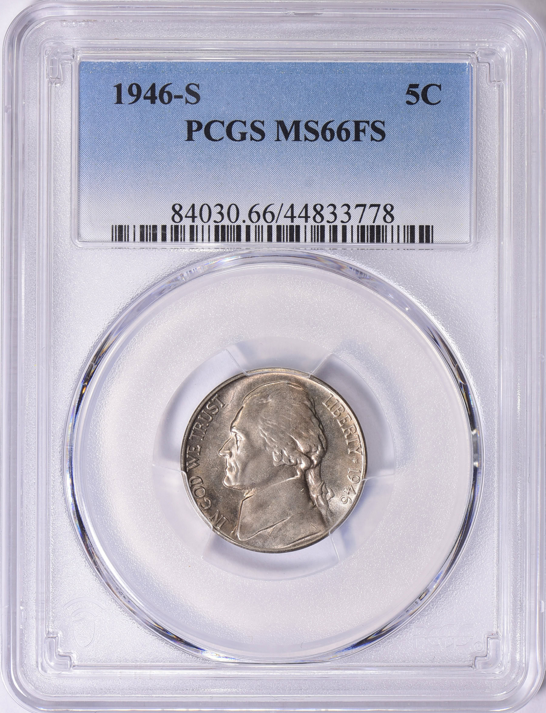 1946-S Jefferson Nickel PCGS MS-66 FS (Item 1784539) | GreatCollections Coin Auctions