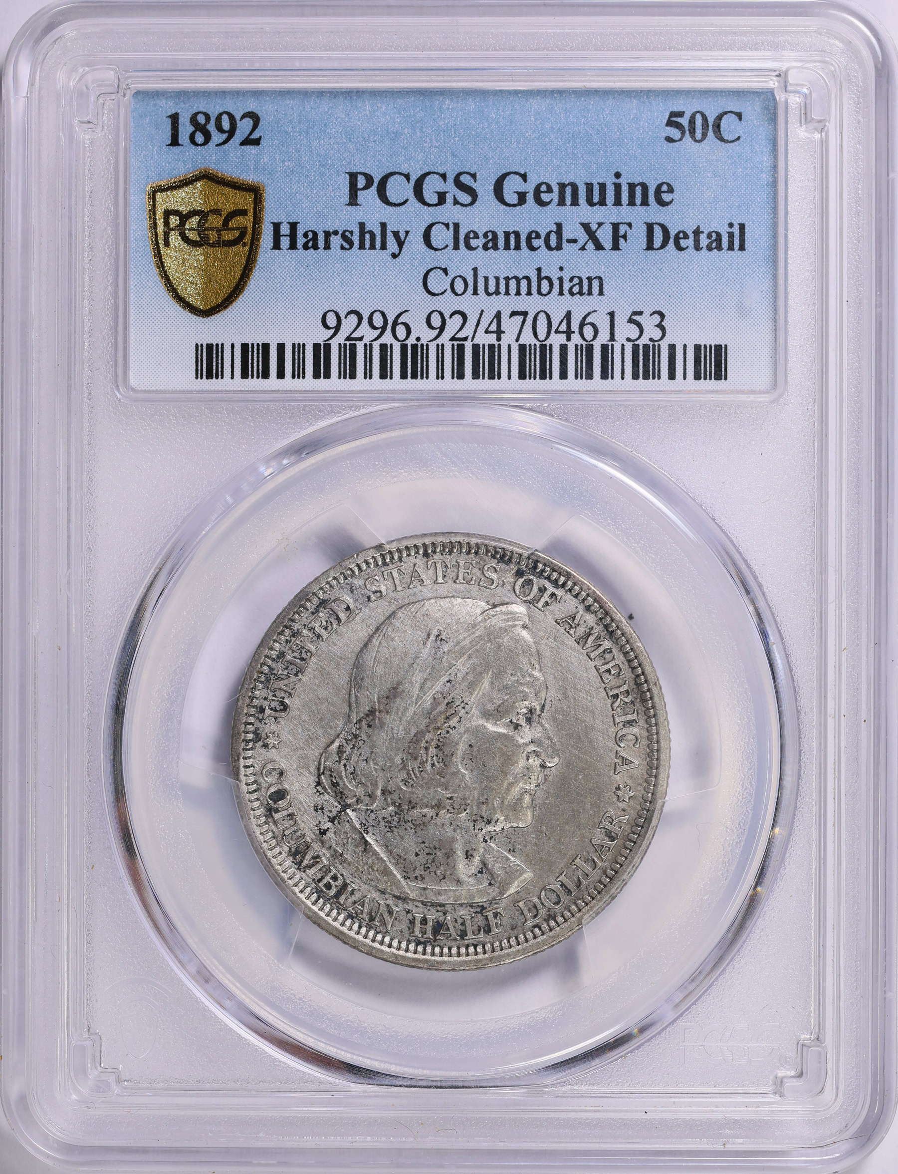 1892 World Columbian Exposition Half Dollar PCGS Genuine XF Details (Item 1784549 ...