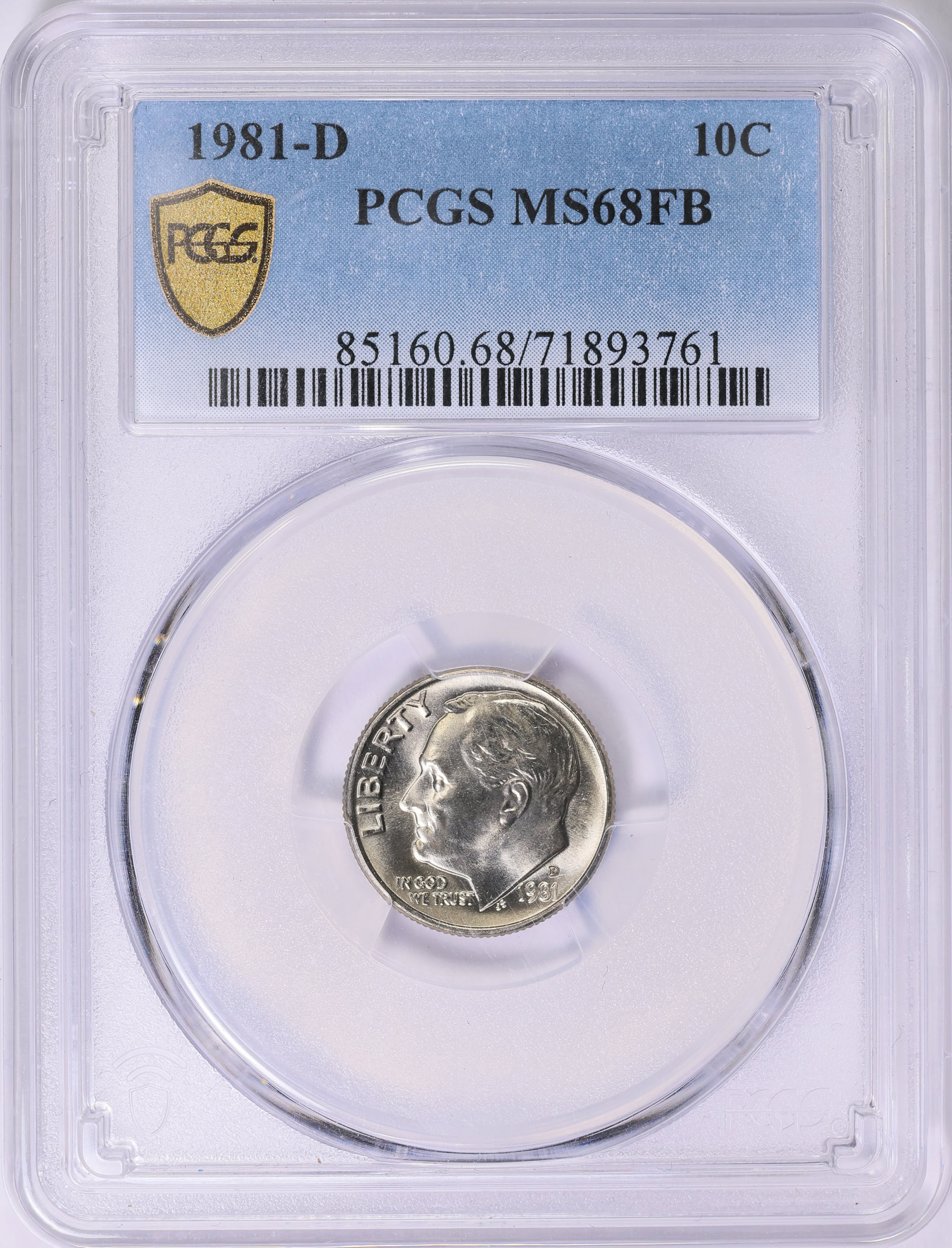 1981-D Roosevelt Dime PCGS MS-68 FB (Item 1784566) | GreatCollections ...