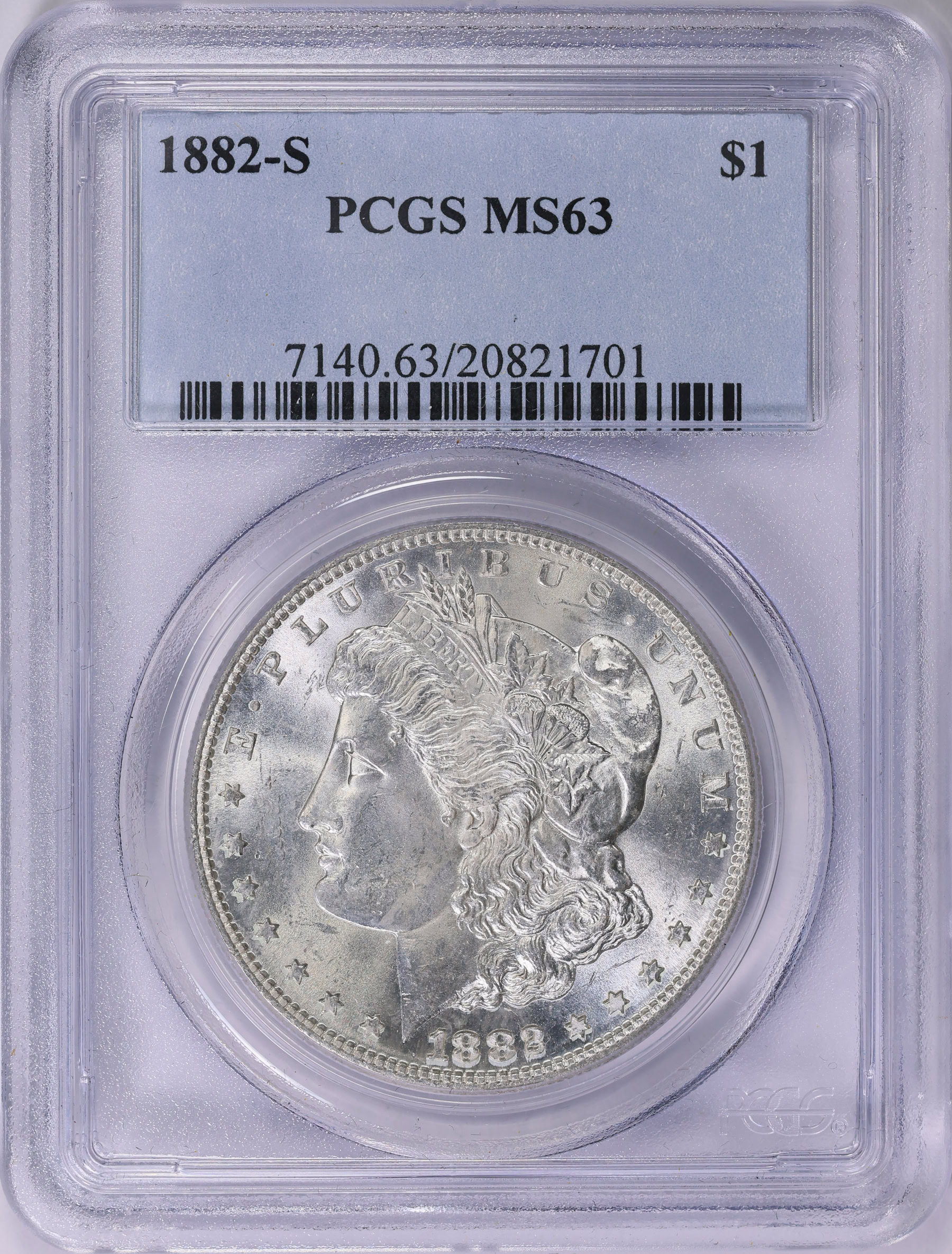 1882-S Morgan Silver Dollar PCGS MS-63 (Item 1784625) | GreatCollections Coin Auctions