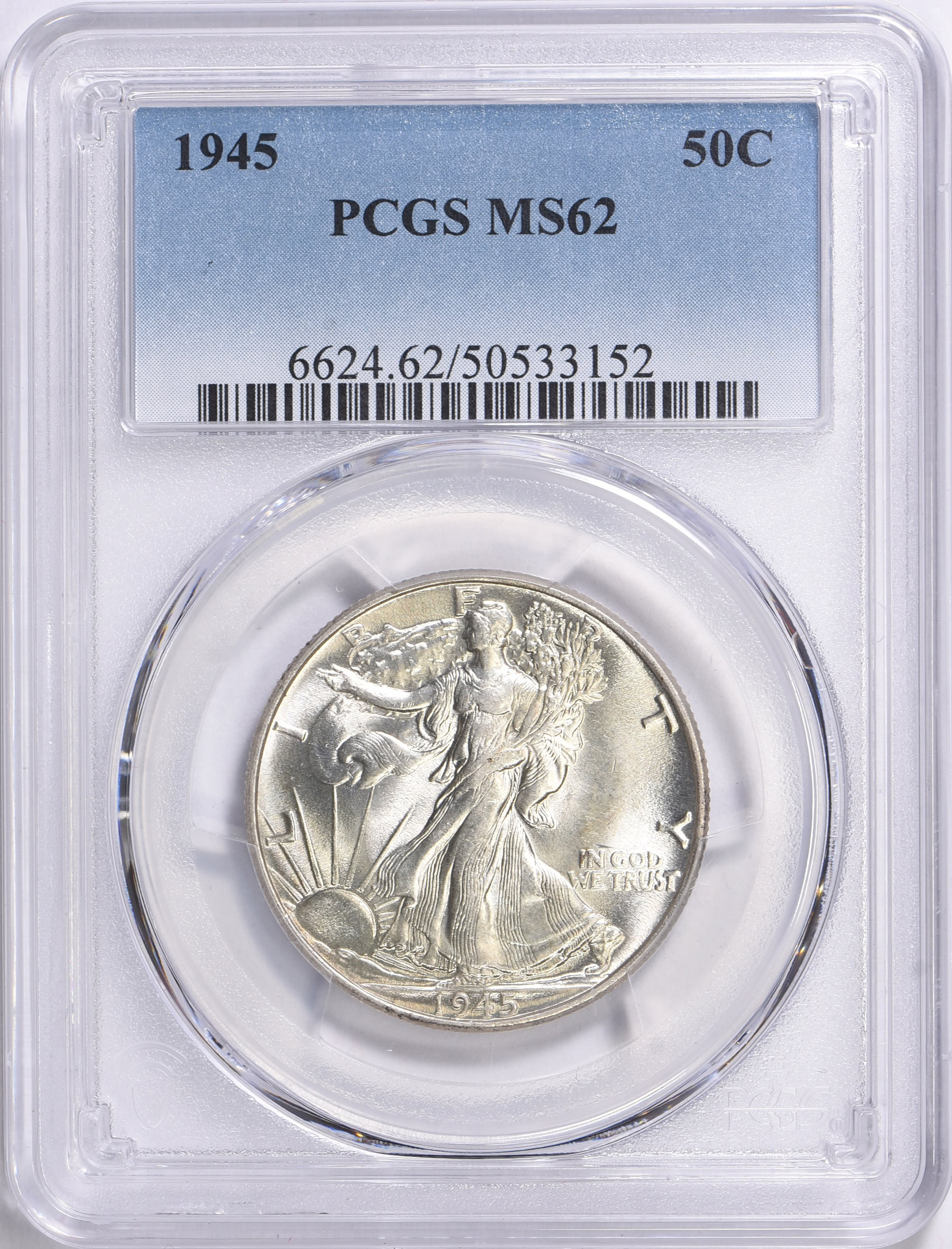 1945 Walking Liberty Half Dollar PCGS MS-62 (Item 1784682) | GreatCollections Coin Auctions
