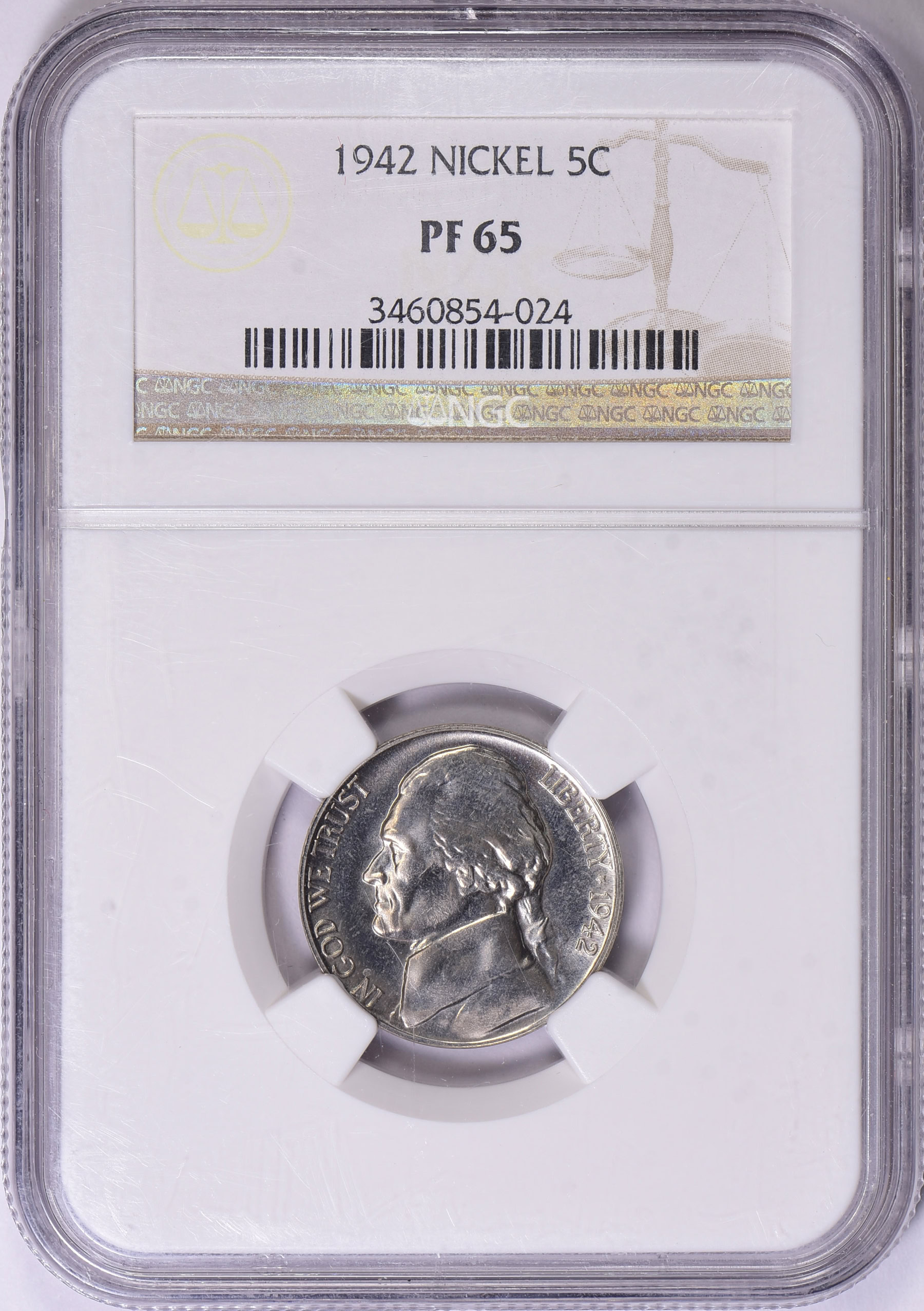 1942 Jefferson Nickel NGC Proof-65 (Item 1784824) | GreatCollections Coin Auctions