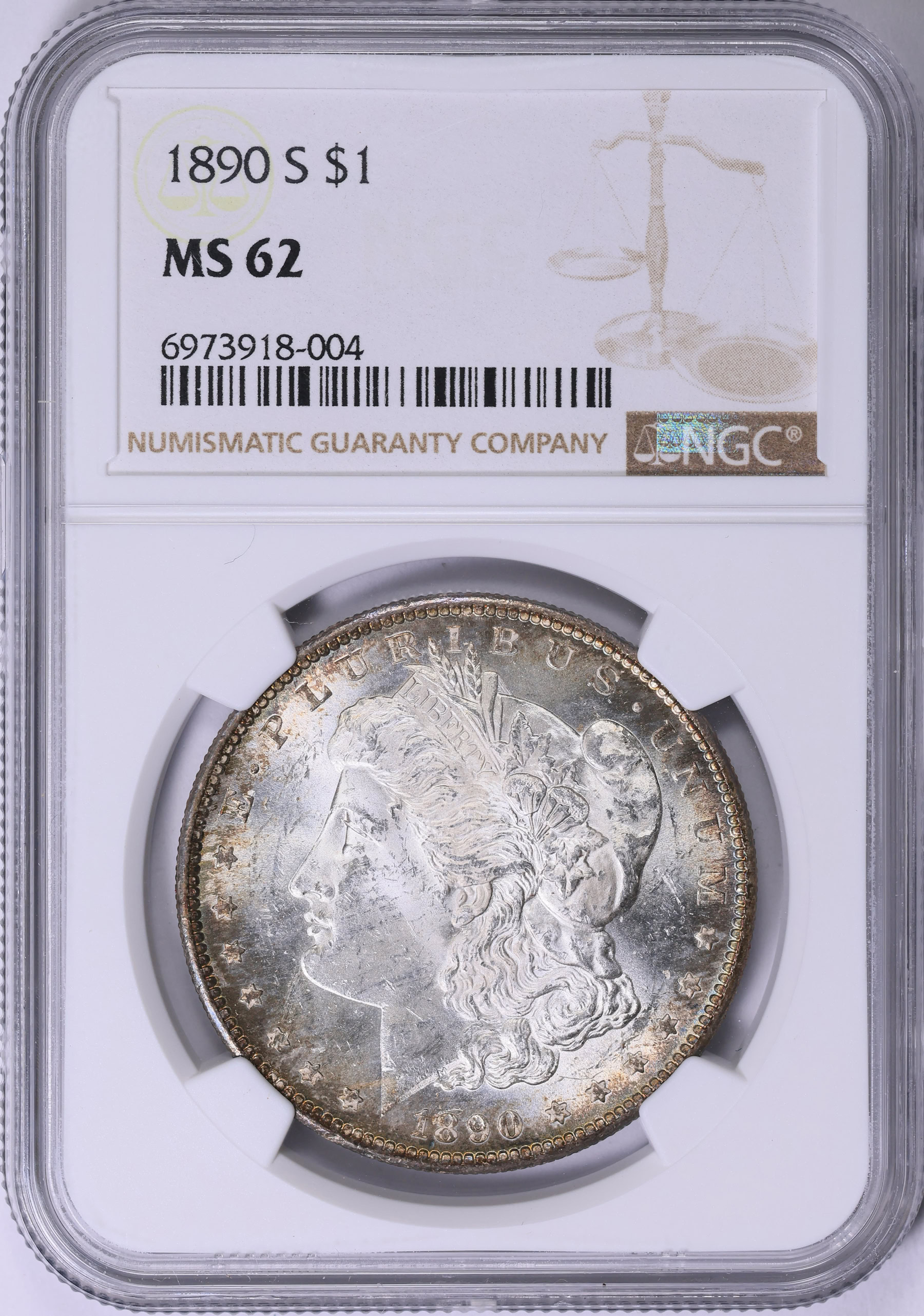 1890-S Morgan Silver Dollar NGC MS-62 (Toned) (Item 1784842) | GreatCollections Coin Auctions