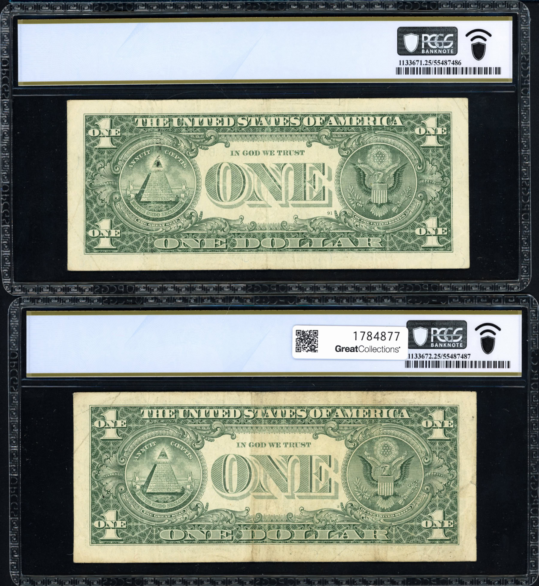 Fr. 3001-B★ & 3002-B★ 2013 $1 New York Federal Reserve Error Star Note ...