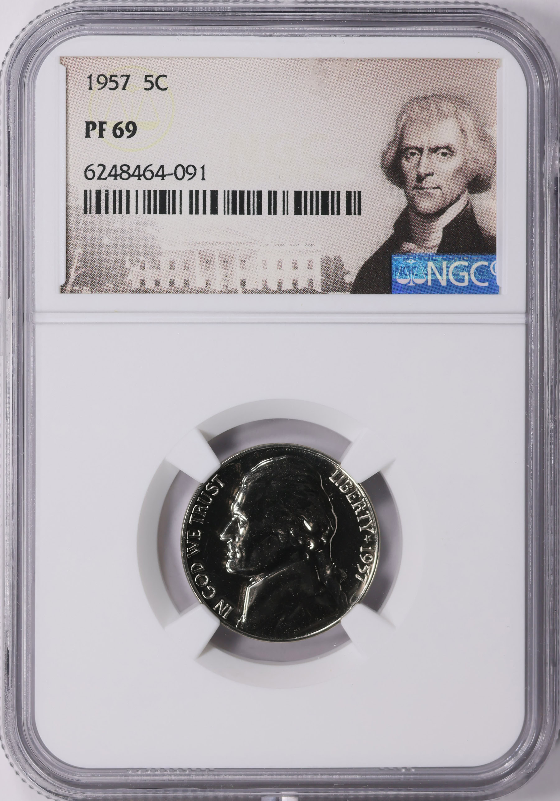 1957 Jefferson Nickel NGC Proof-69 (Jefferson Label) (Item 1784885 ...