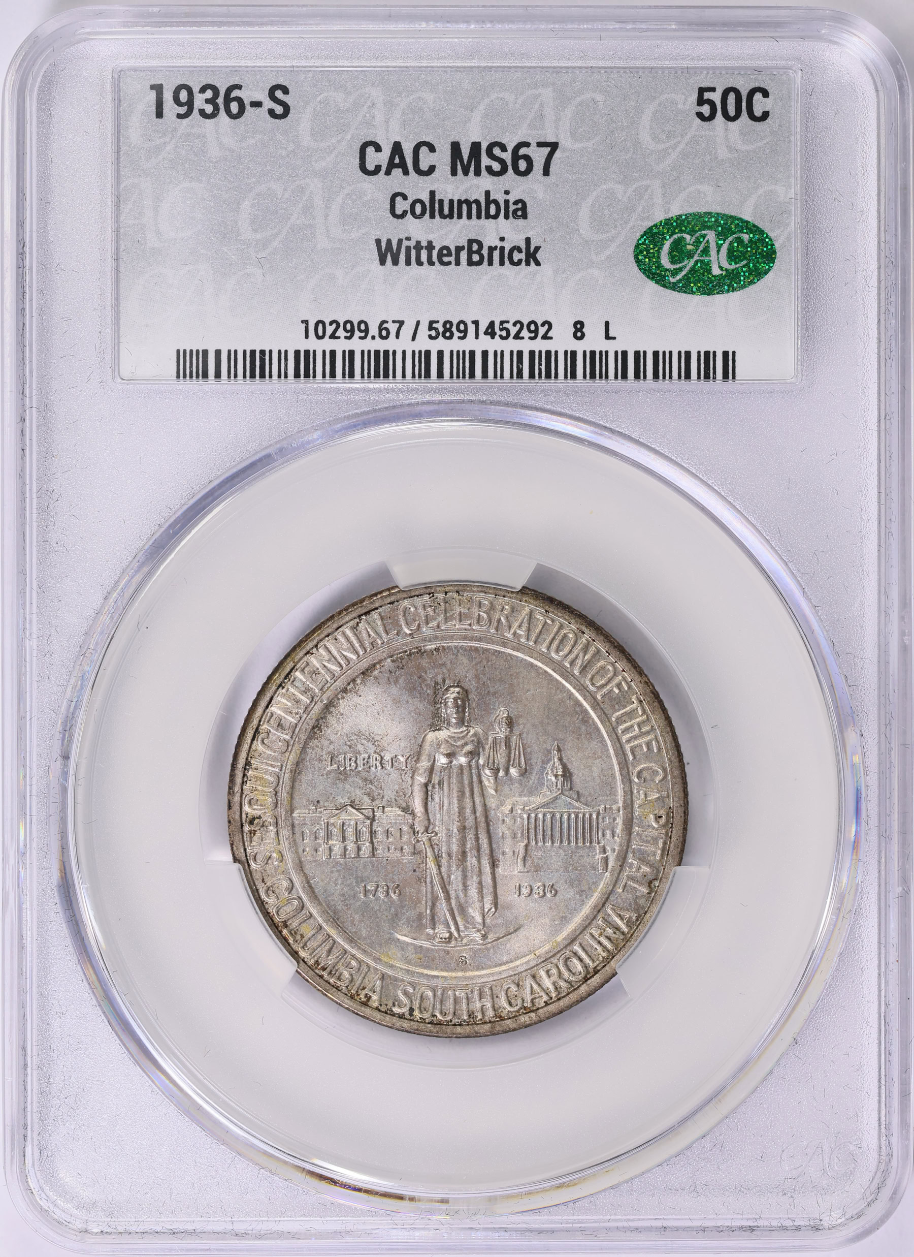 1936-S Columbia, South Carolina, Sesquicentennial Half Dollar CACG MS ...