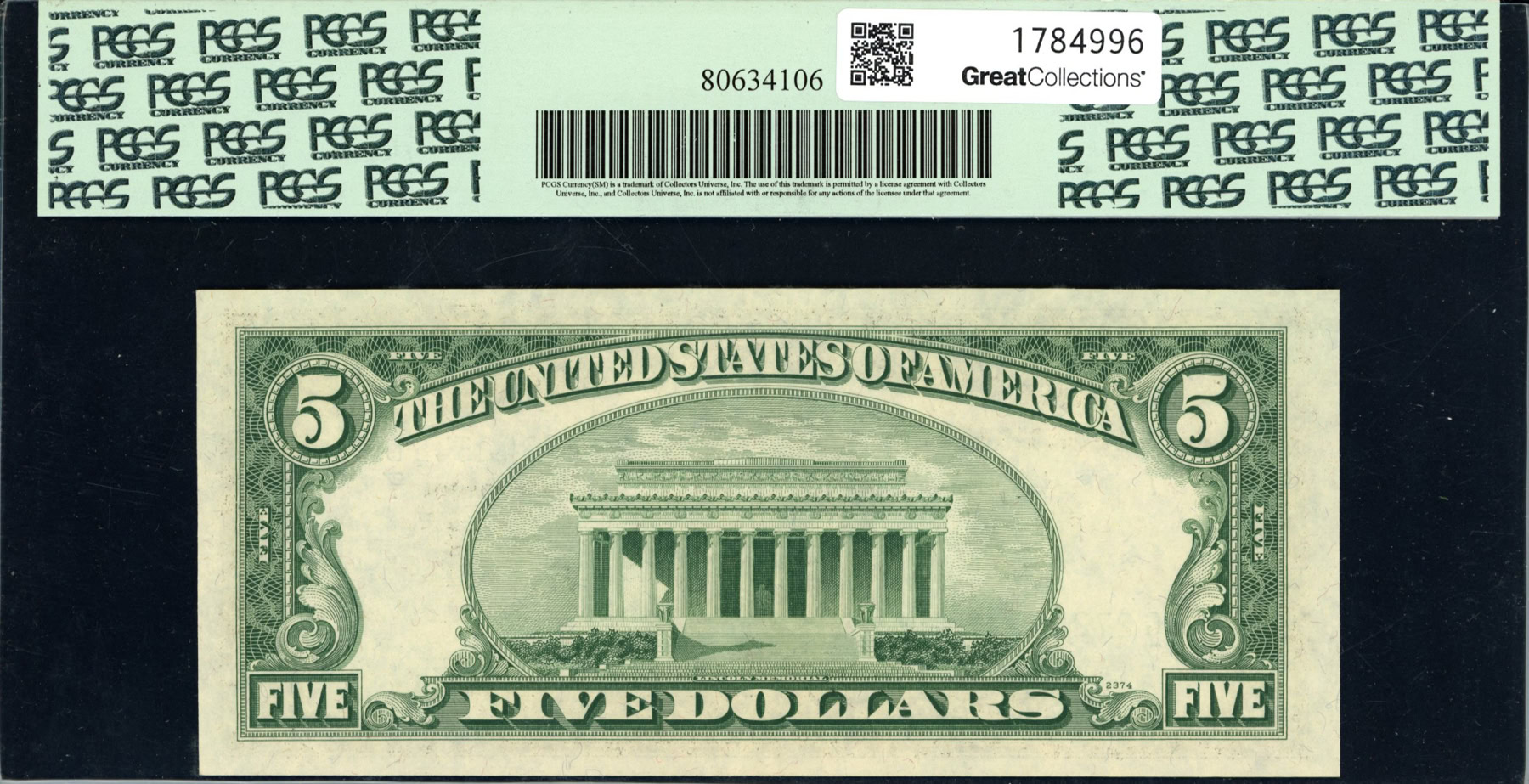 Fr. 1964-G (GD Block) 1950C $5 Chicago Federal Reserve Note Smith ...