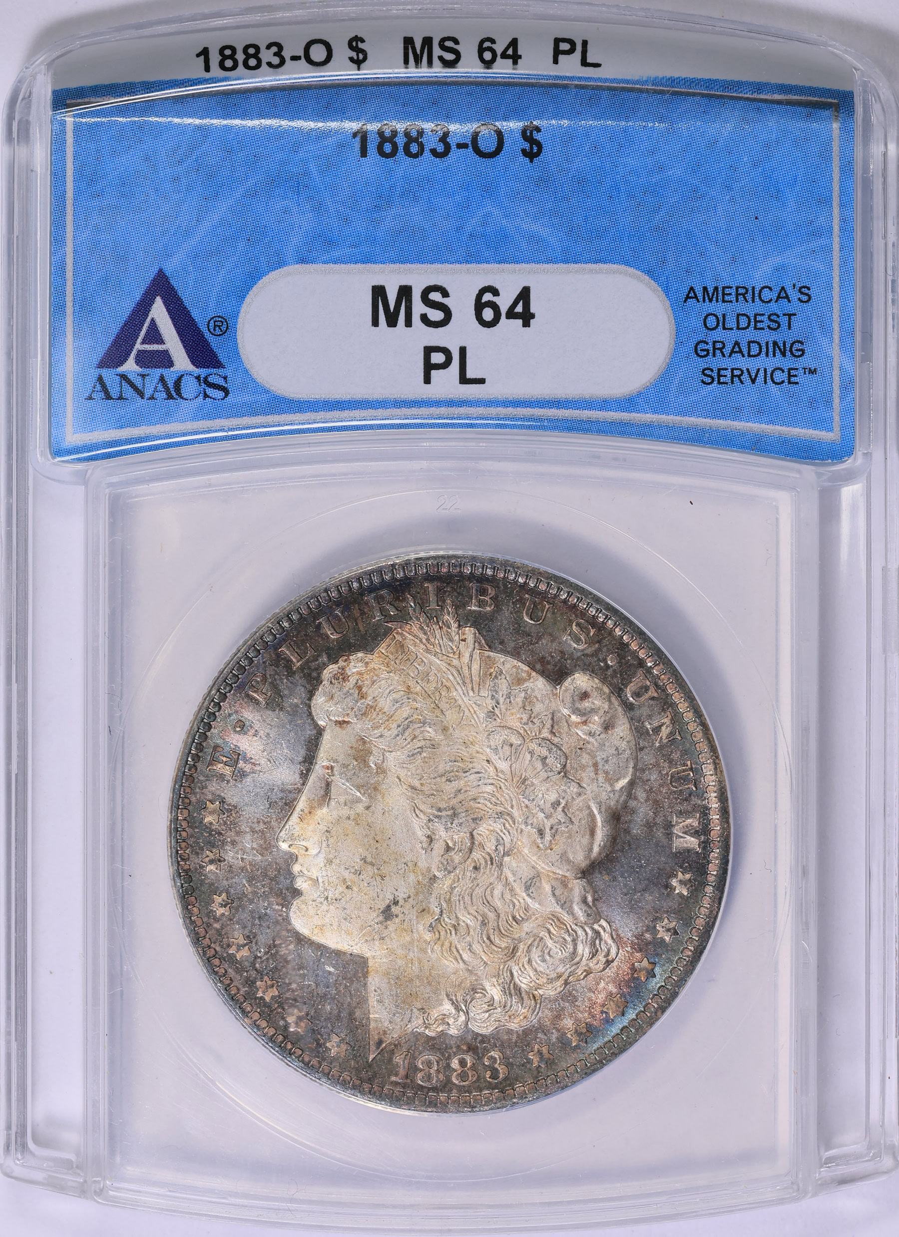 1883-O Morgan Silver Dollar ANACS MS-64 PL (Toned) (Item 1785044) | GreatCollections Coin Auctions
