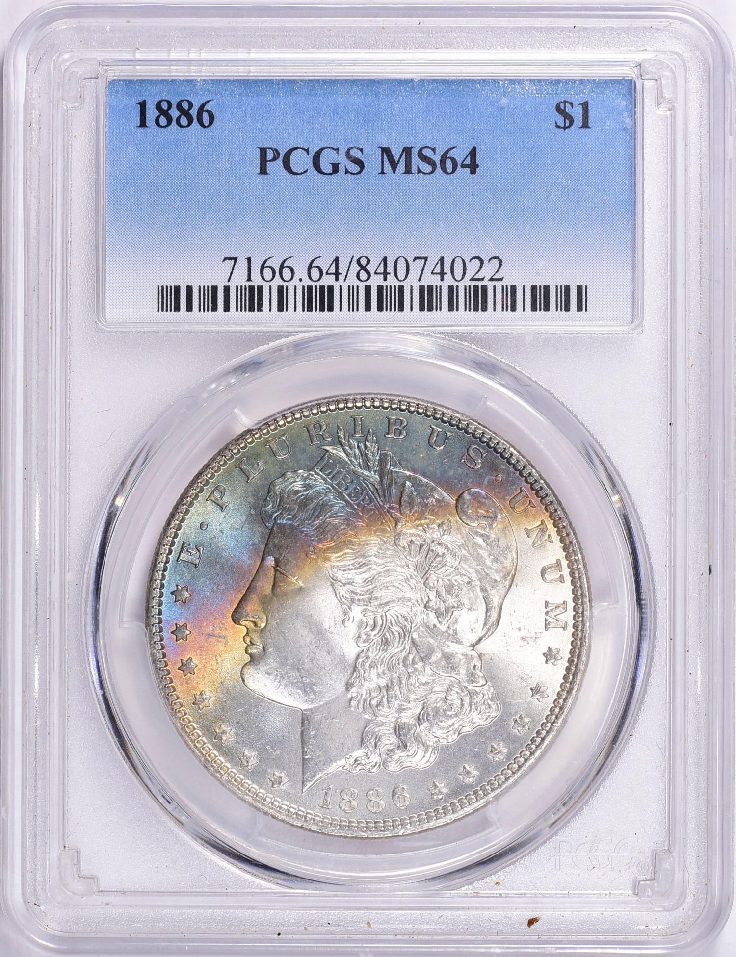 1886 Morgan Silver Dollar PCGS MS-64 (Toned) (Item 1785069) | GreatCollections Coin Auctions