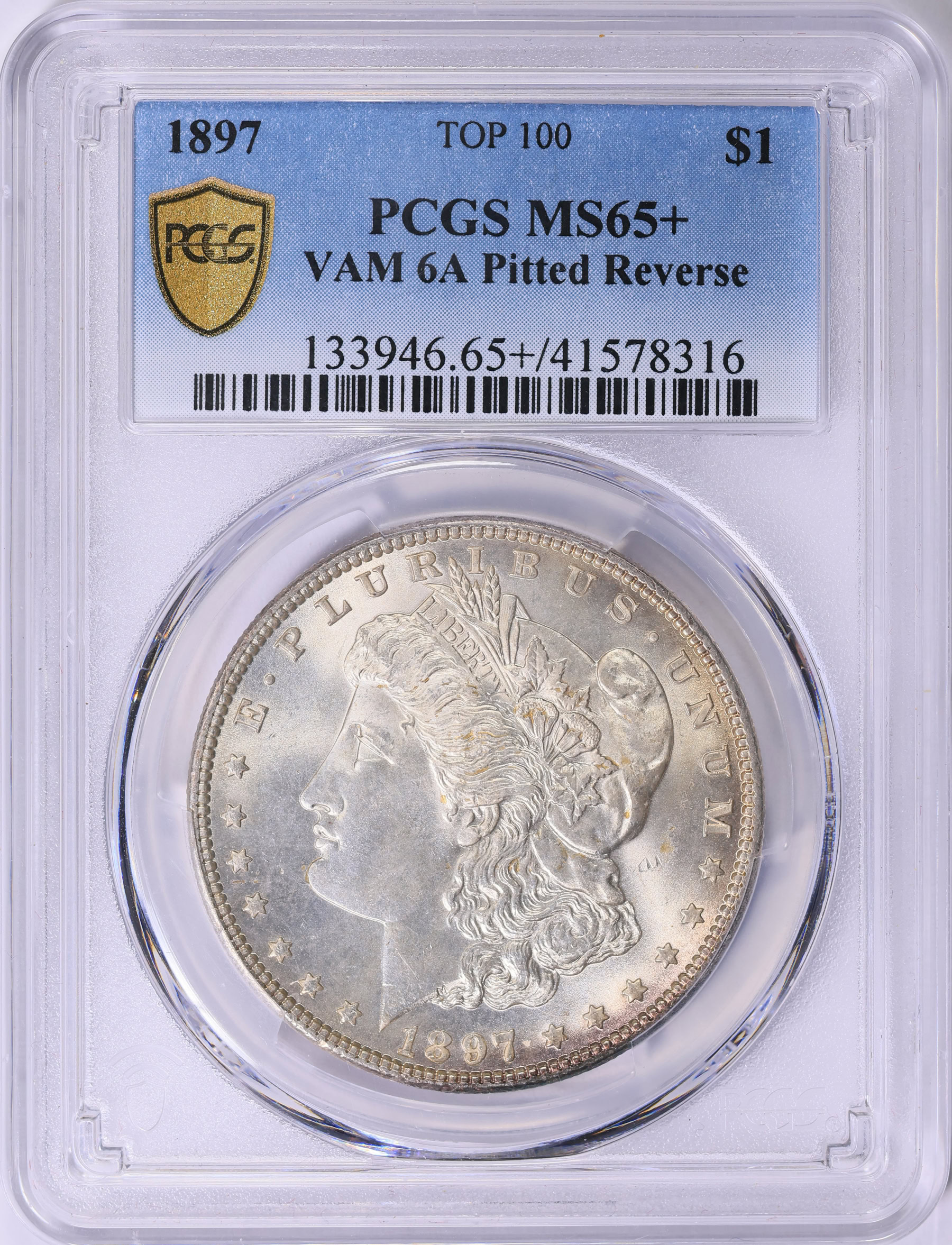 1897 Morgan Silver Dollar Pitted Reverse VAM-6A Top 100 PCGS MS-65+ (Item 1785078 ...