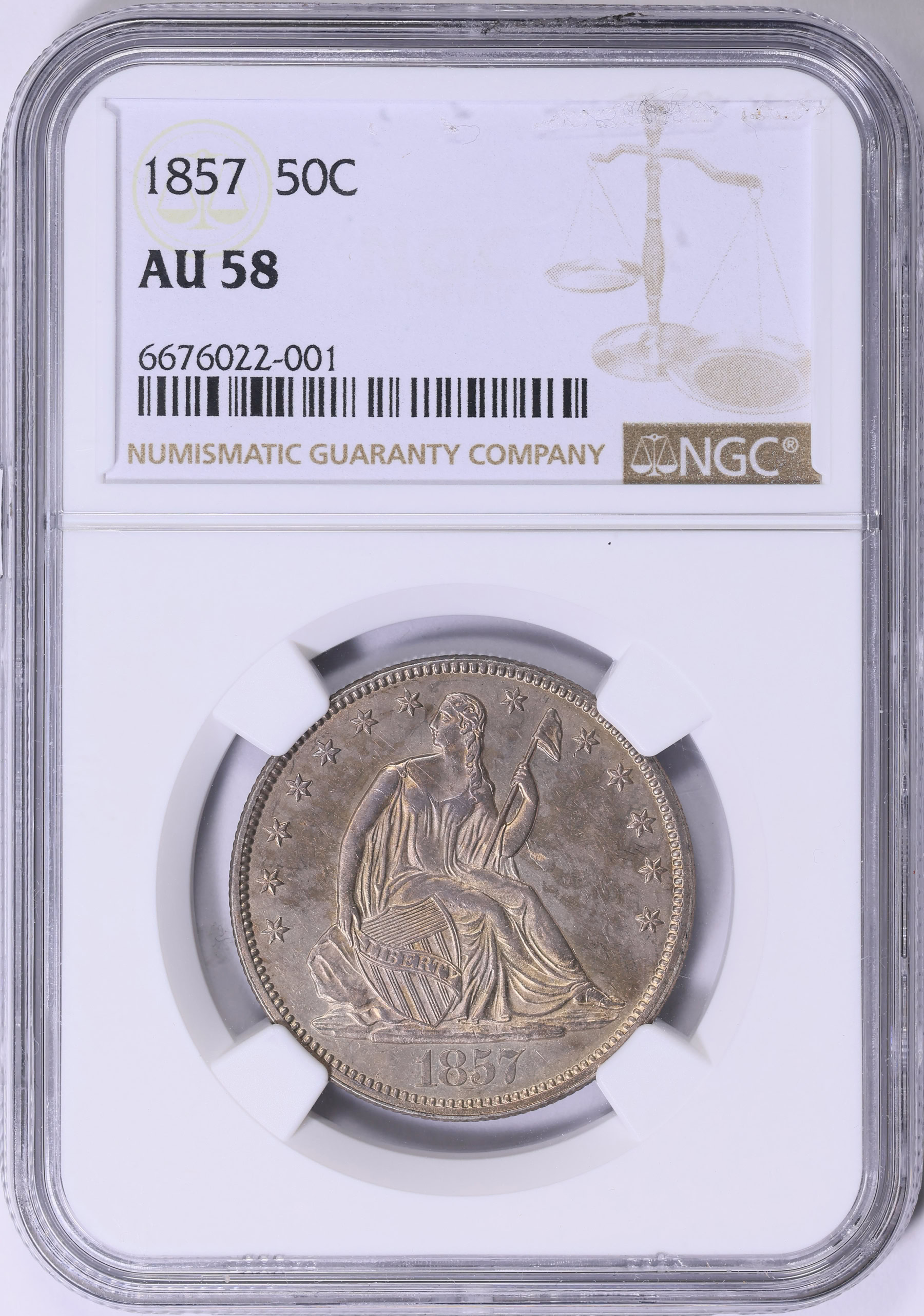1857 Seated Liberty Half Dollar NGC AU-58 (Item 1785110 ...