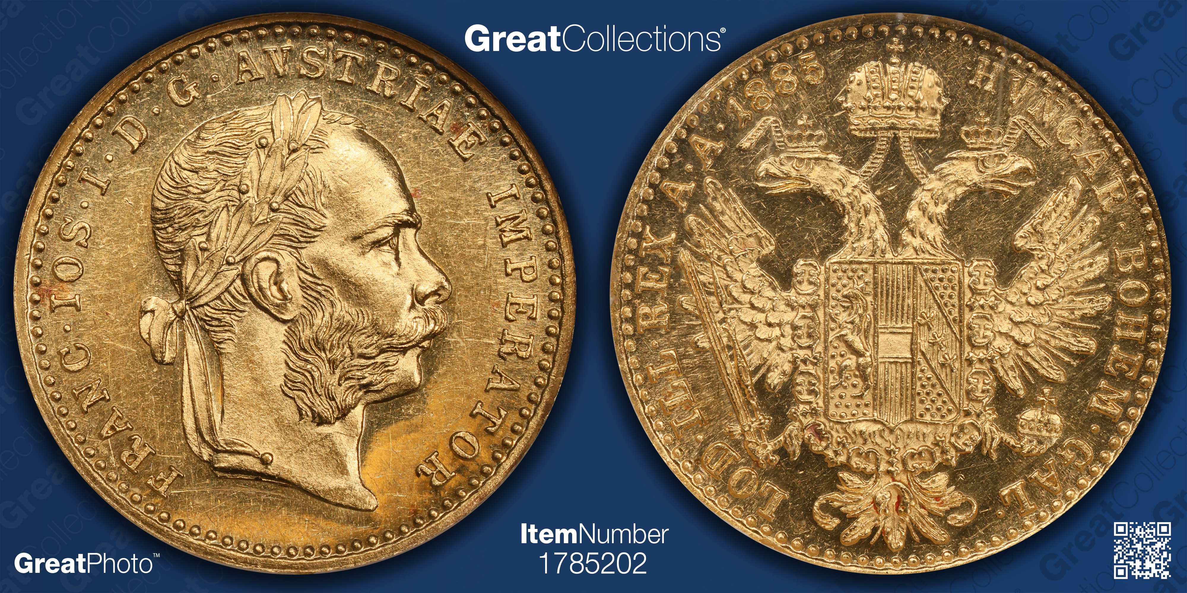 Austria 1885 Gold Ducat KM-2267 NGC MS-61 PL (AGW = 0.1107 oz.) (Item ...