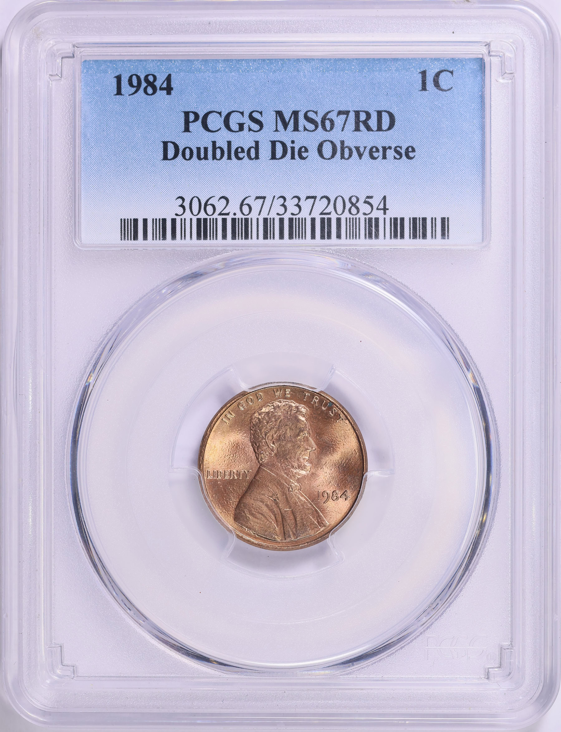 1984 Lincoln Cent Doubled Die Obverse PCGS MS-67 RD (Item 1785285) | GreatCollections Coin Auctions