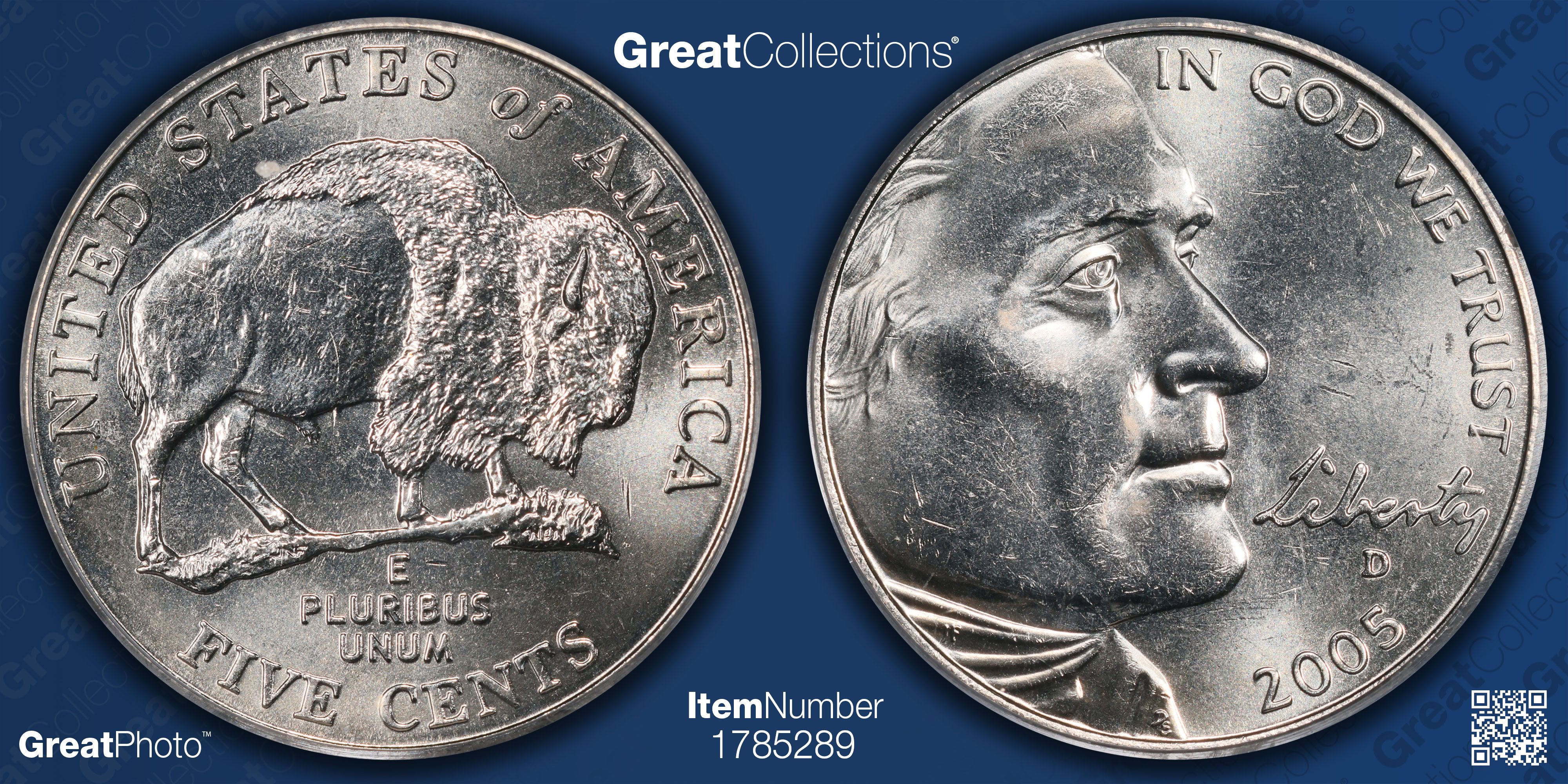 2005-D Jefferson Nickel Speared Bison PCGS MS-65 (Item 1785289 ...