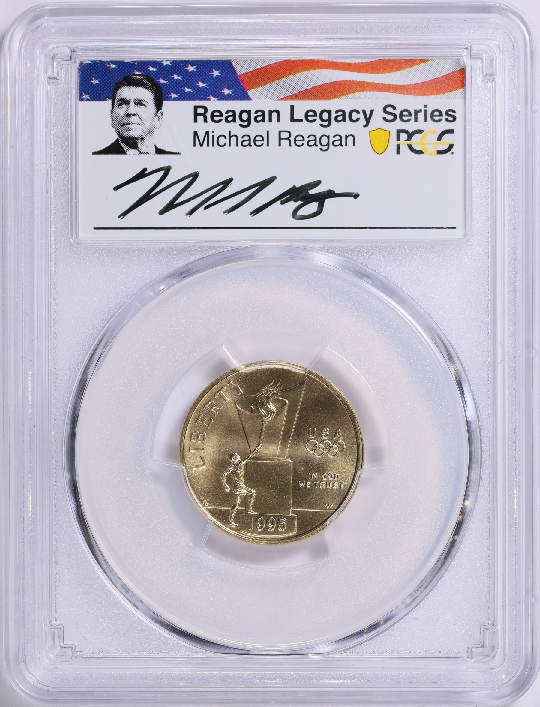 1996-W XXVI Olympiad Cauldron Gold $5 PCGS Proof-70 DCAM (Michael ...