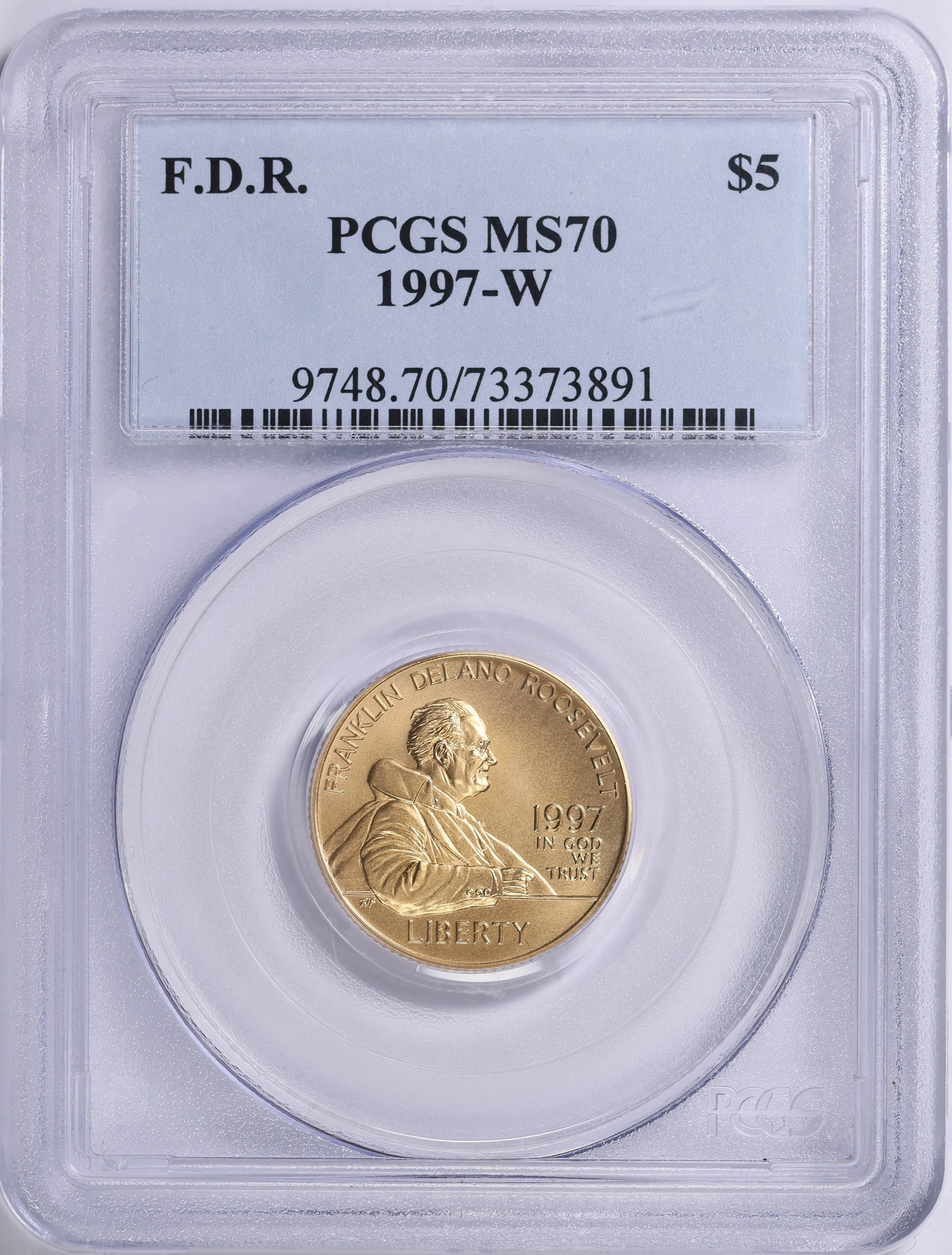 1997-W Franklin D. Roosevelt Gold $5 PCGS MS-70 (Item 1785291 ...