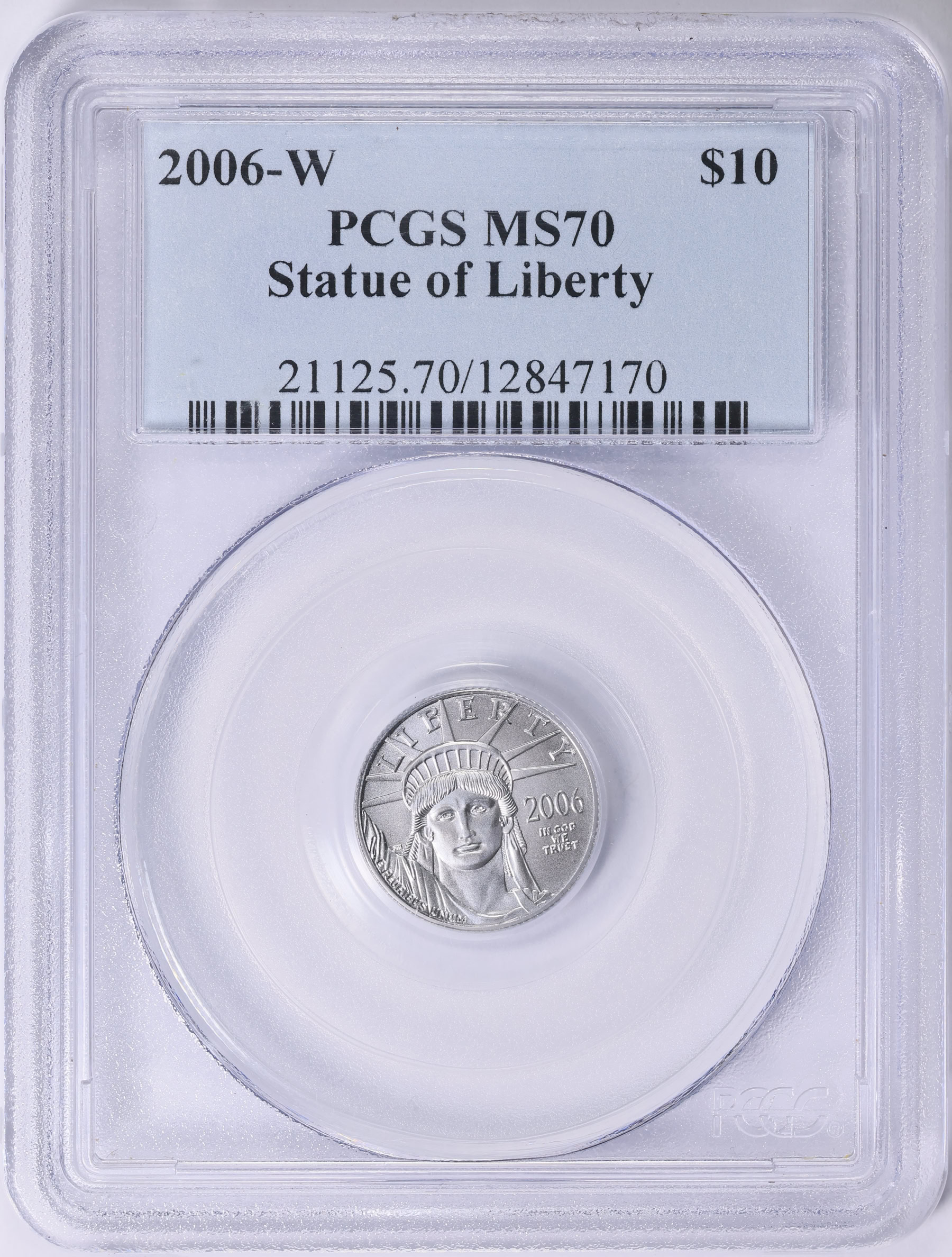 2006-W $10 Tenth-Ounce Platinum American Eagle Burnished PCGS MS-70 ...