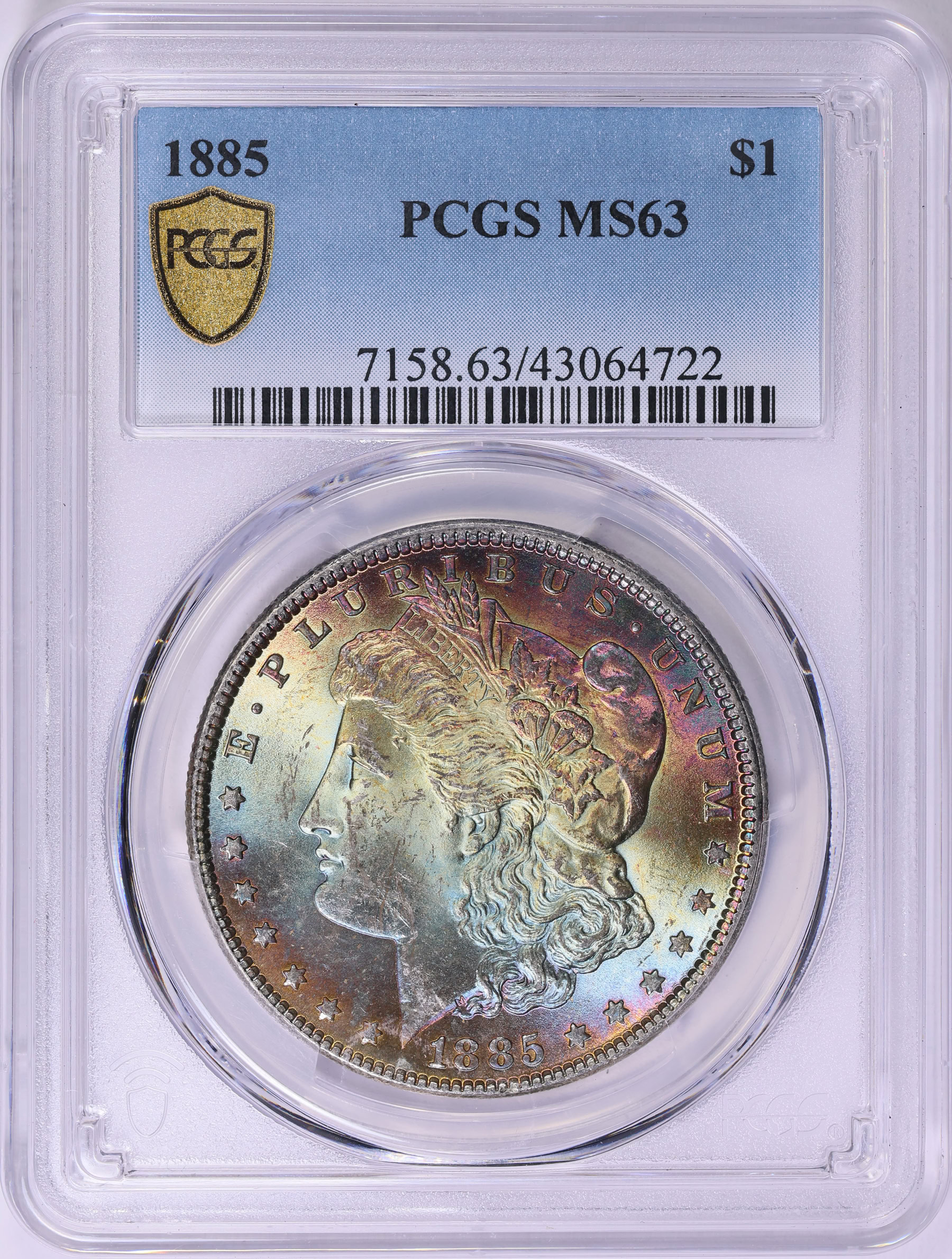 1885 Morgan Silver Dollar PCGS MS-63 (Toned) (Item 1785355) | GreatCollections Coin Auctions