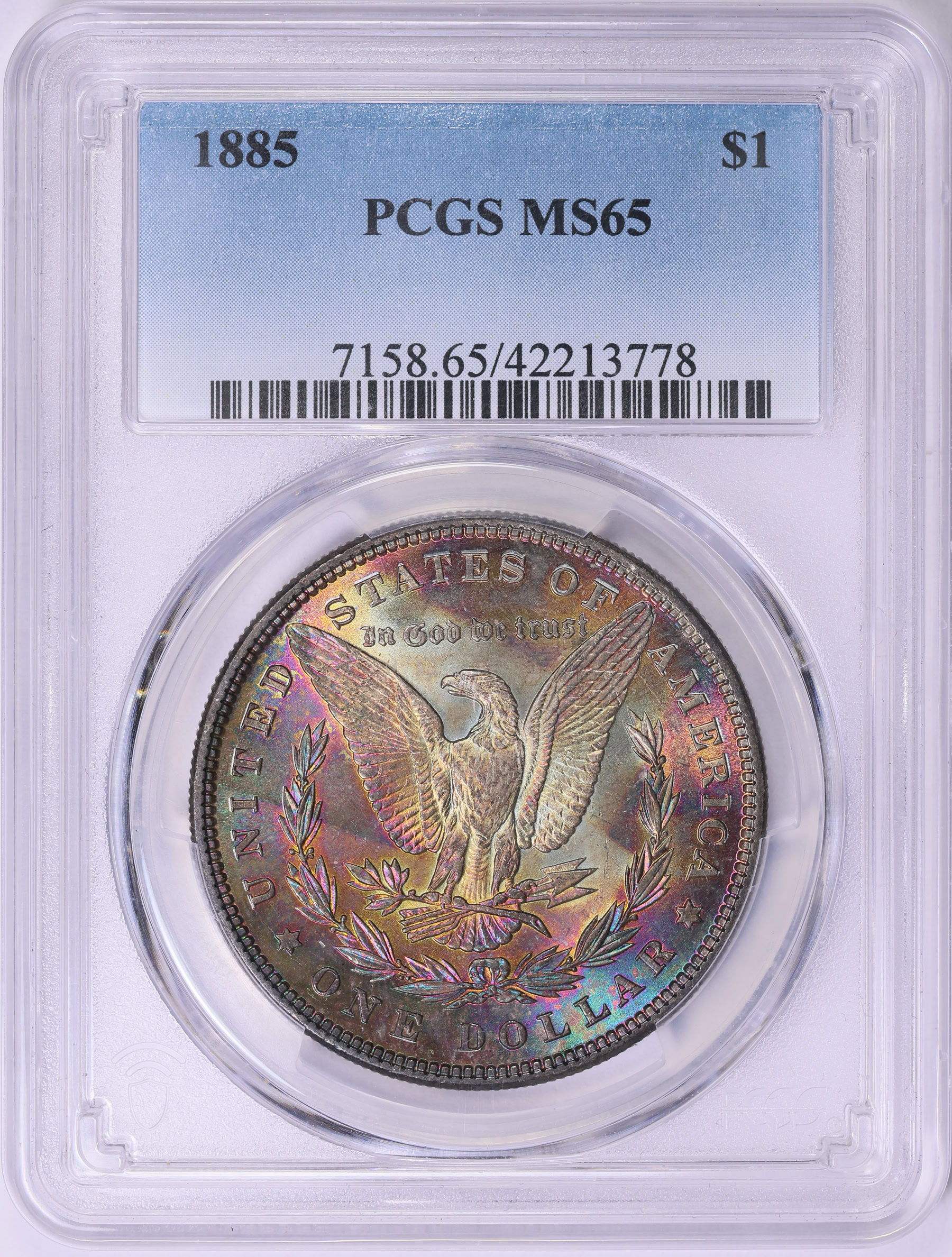 1885 Morgan Silver Dollar PCGS MS-65 (Toned) (Item 1785357) | GreatCollections Coin Auctions