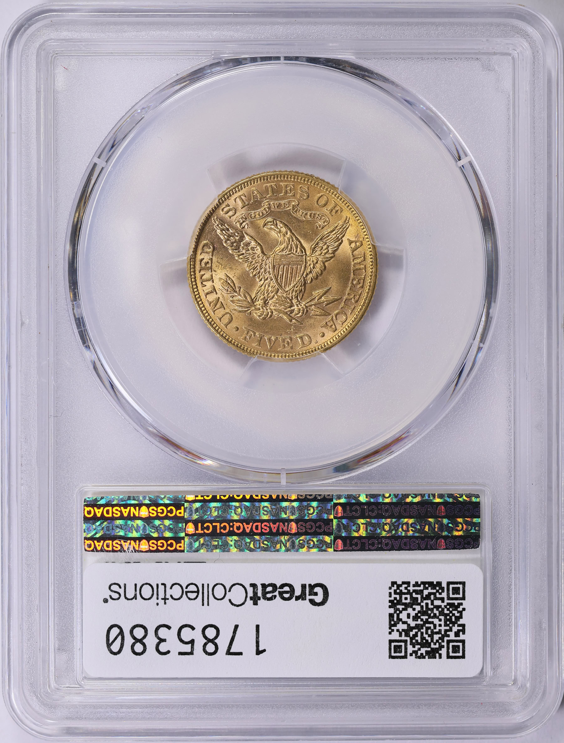 1894 Liberty Gold Half Eagle PCGS MS-63+ (CAC Green) (Item 1785380) | GreatCollections Coin Auctions