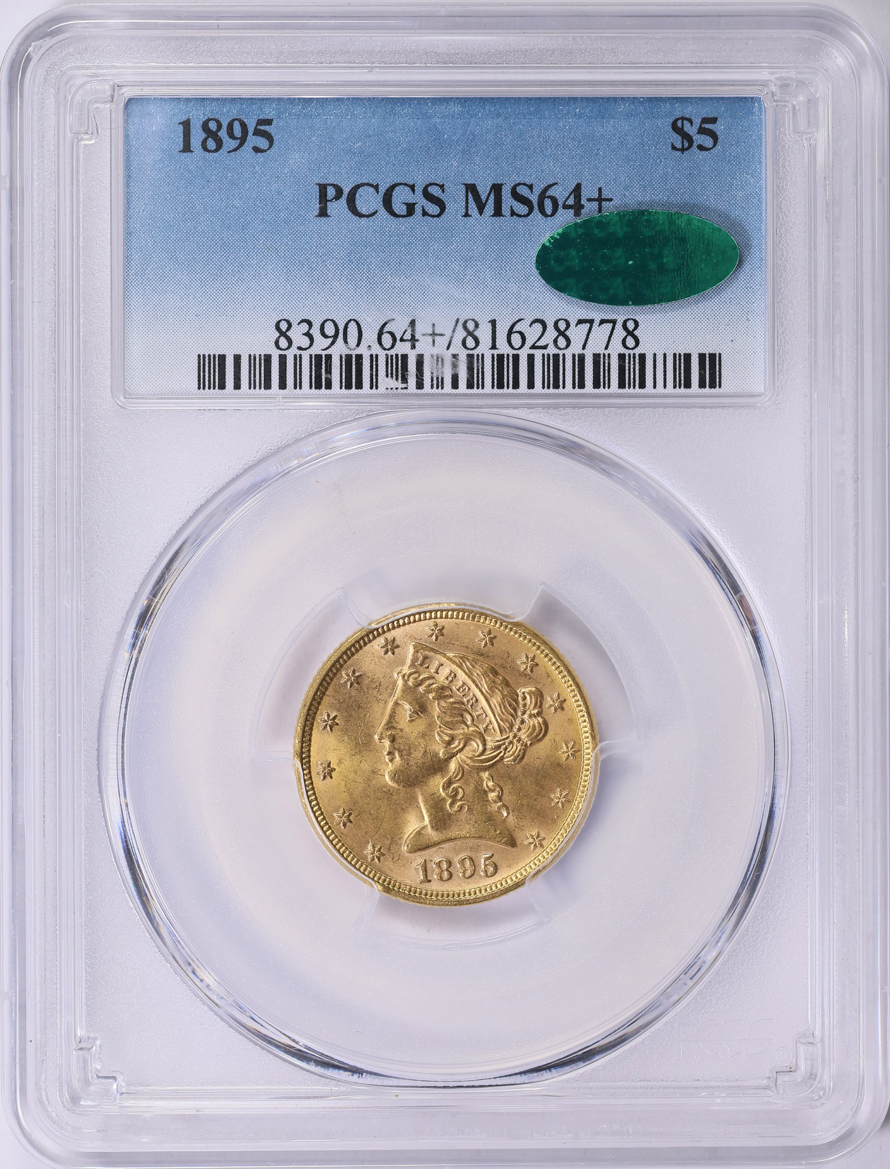1895 Liberty Gold Half Eagle PCGS MS-64+ (CAC Green) (Item 1785381) | GreatCollections Coin Auctions