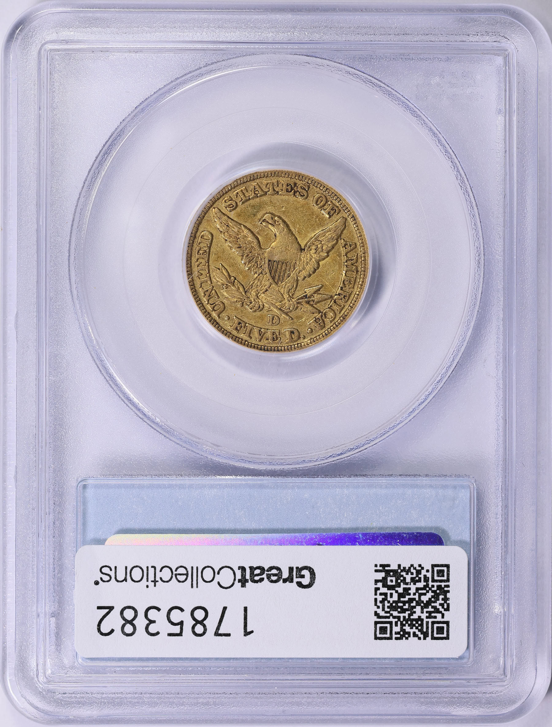 1848-D Liberty Gold Half Eagle PCGS XF-45 (CAC Green) (Item 1785382) | GreatCollections Coin ...