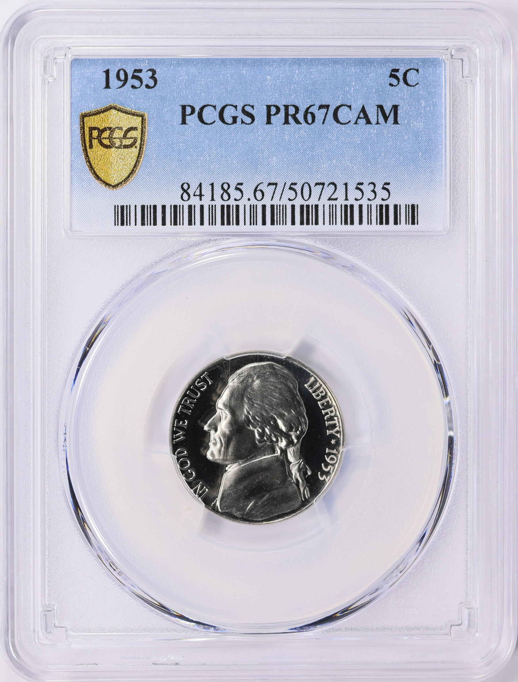 1953 Jefferson Nickel PCGS Proof-67 CAMEO (Item 1785416) | GreatCollections Coin Auctions