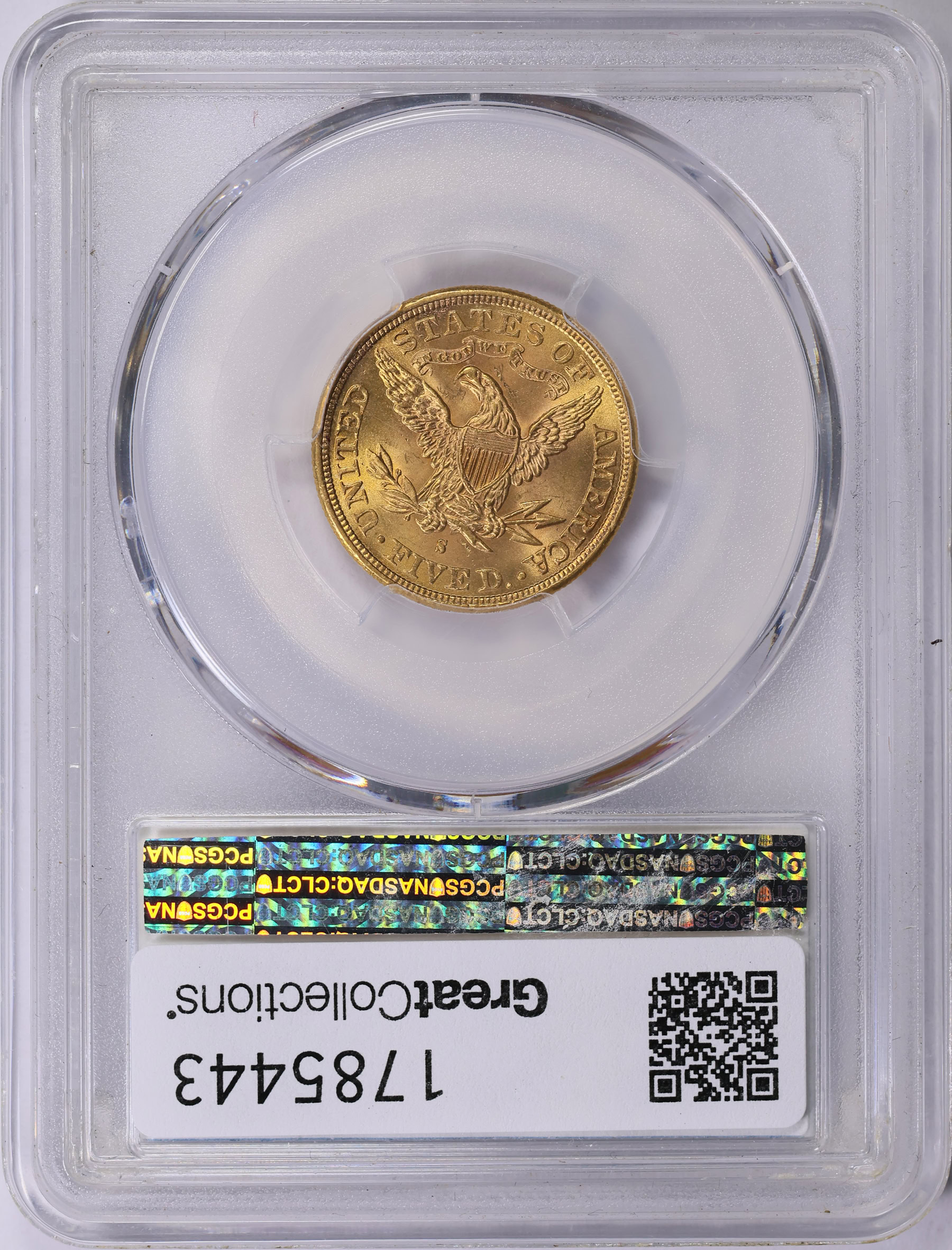 1881-S Liberty Gold Half Eagle PCGS MS-64 (CAC Green) (Item 1785443) | GreatCollections Coin ...
