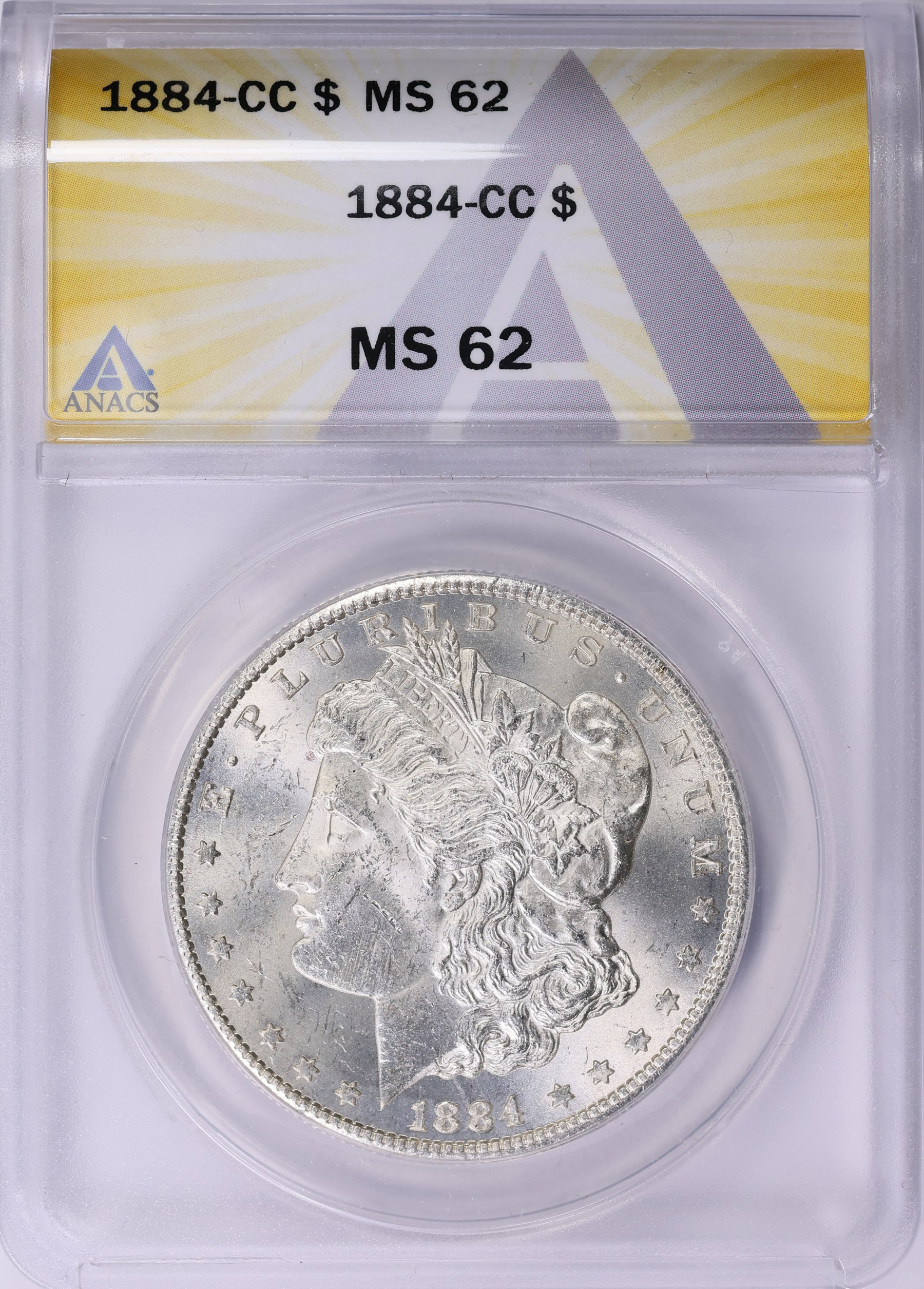 1884-CC Morgan Silver Dollar ANACS MS-62 (Item 1785461) | GreatCollections Coin Auctions