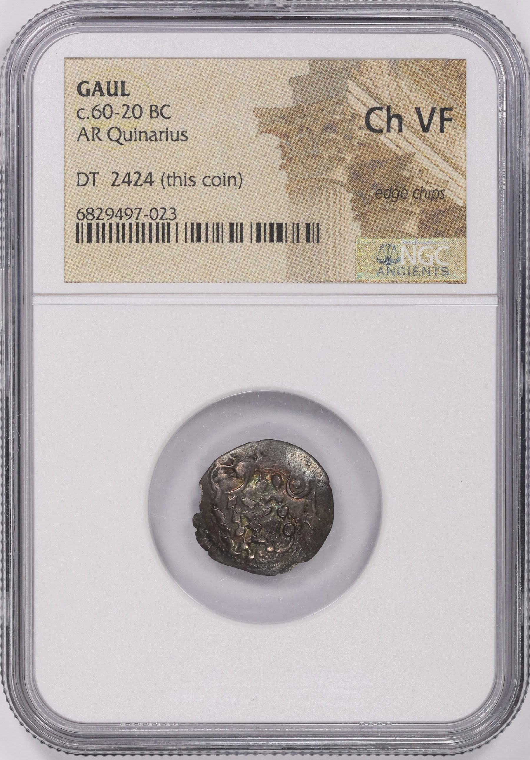 Ancient Gaul c.60-20 B.C. AR Quinarius NGC Ch VF Edge Chips (Ex: Ferdy ...