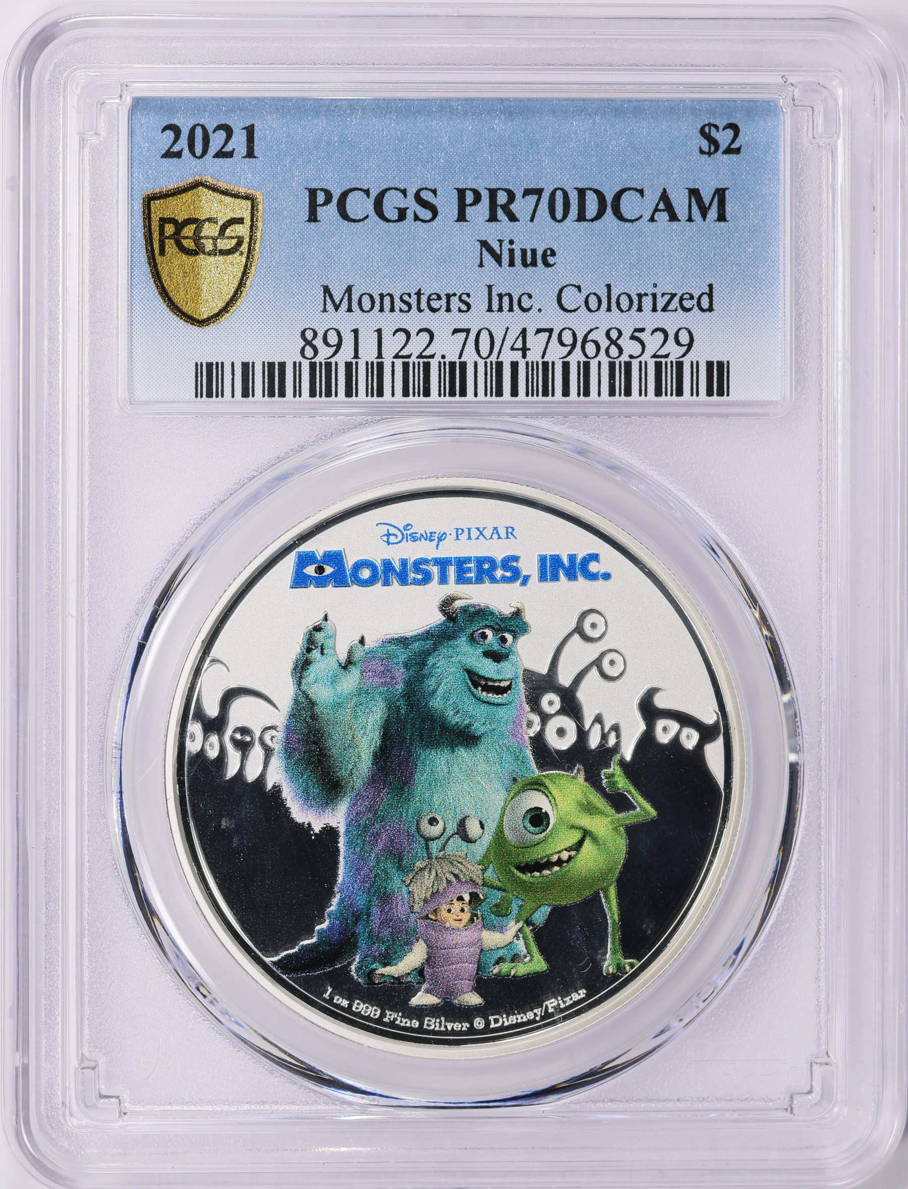 Niue 2021 Colorized Silver $2 Monsters Inc. PCGS Proof-70 DCAM (Item ...
